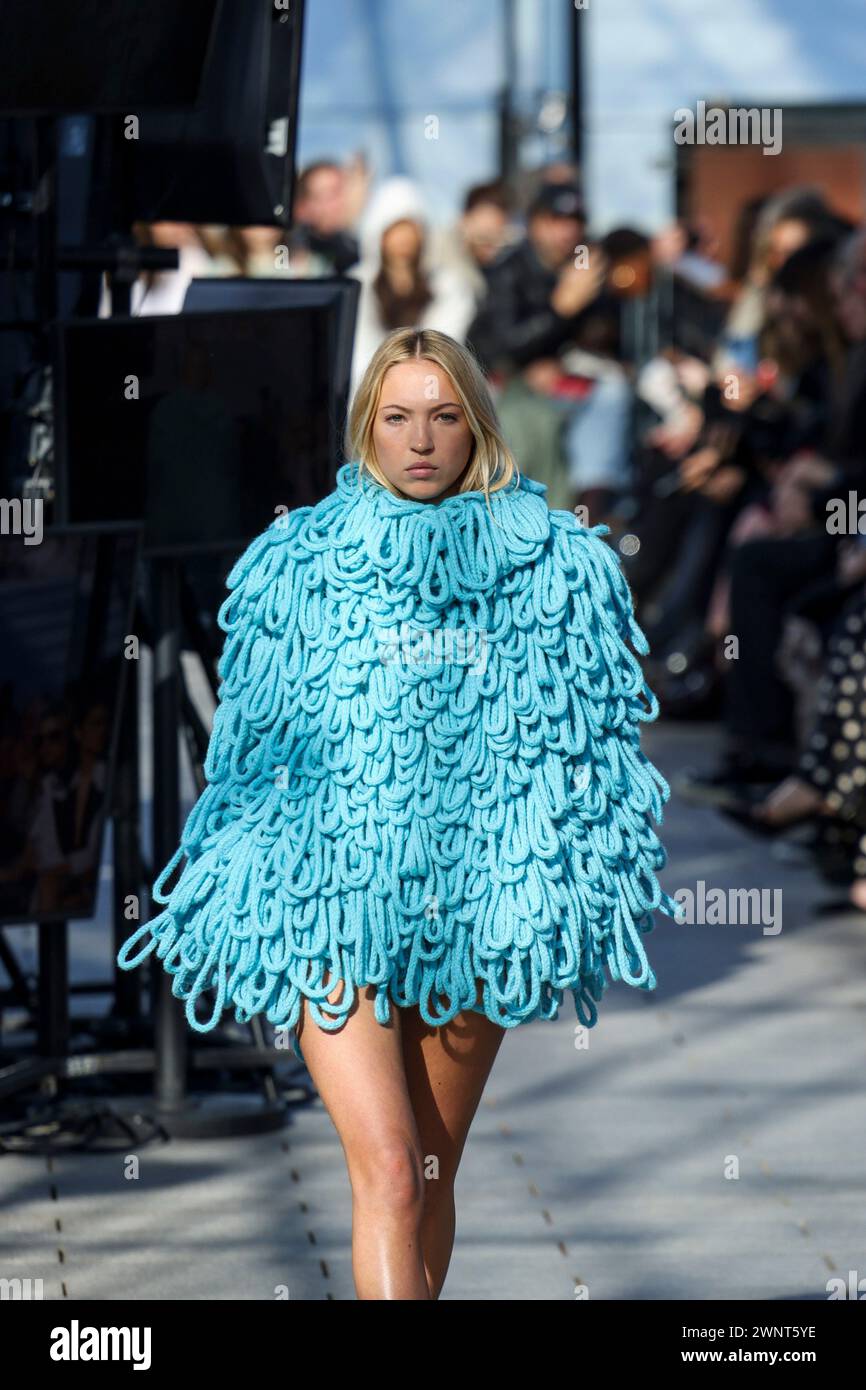 Lila Moss wears a creation as part of the Stella McCartney Fall/Winter 2024-2025 ready-to-wear ...