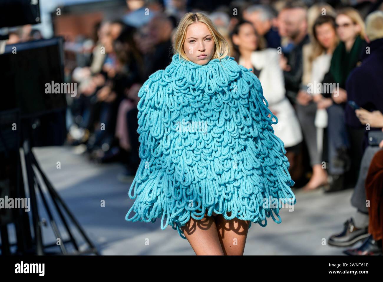 Lila Moss wears a creation as part of the Stella McCartney Fall/Winter 2024-2025 ready-to-wear ...