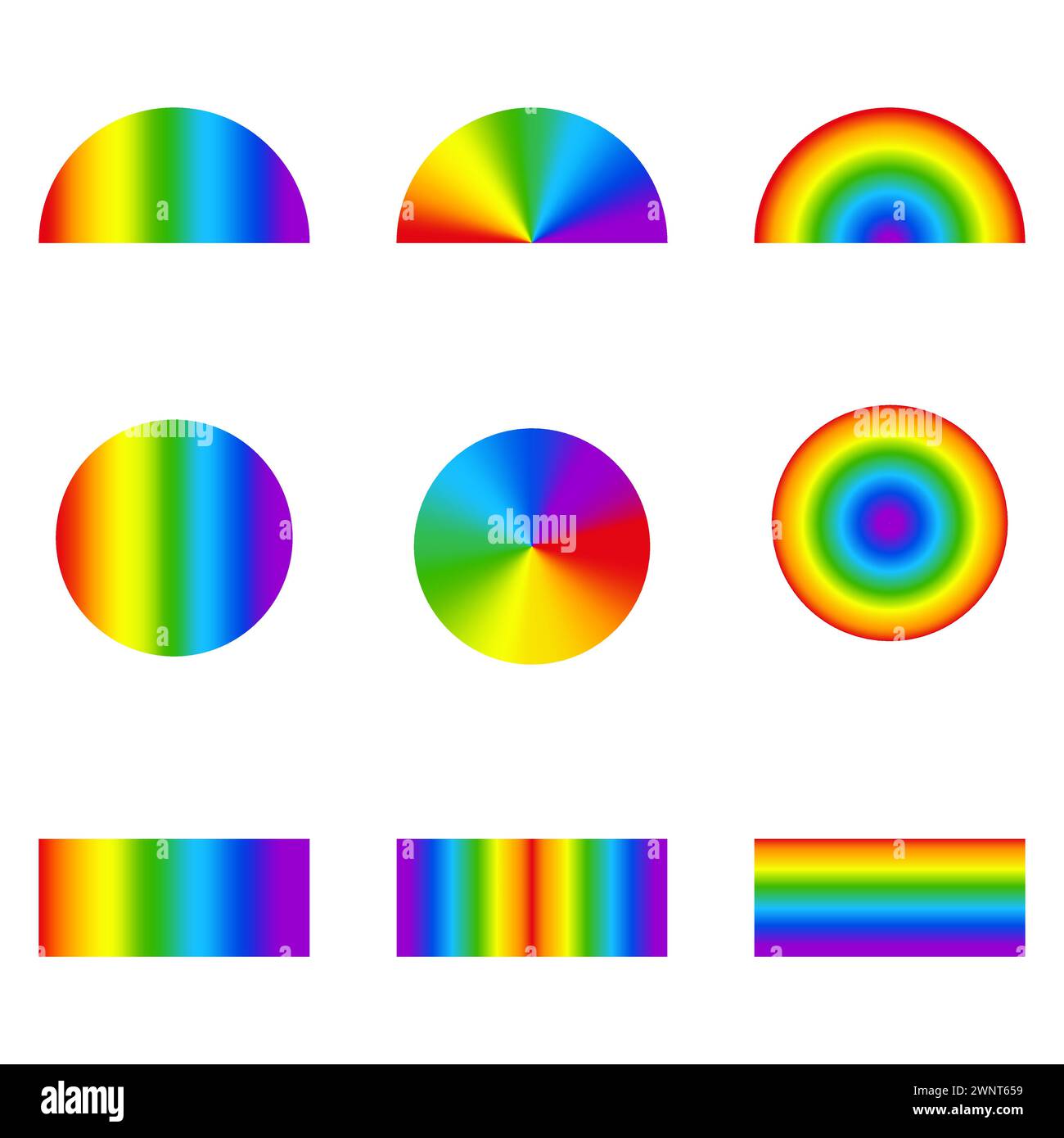 Collection of rainbow figures. Vector illustration. EPS 10. Stock image ...
