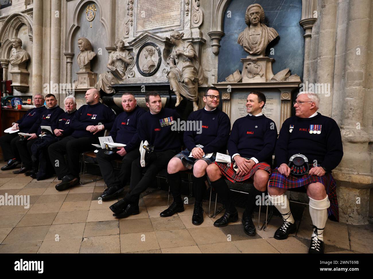 Members of the Royal National Lifeboat Institution (RNLI) from Scotland ...