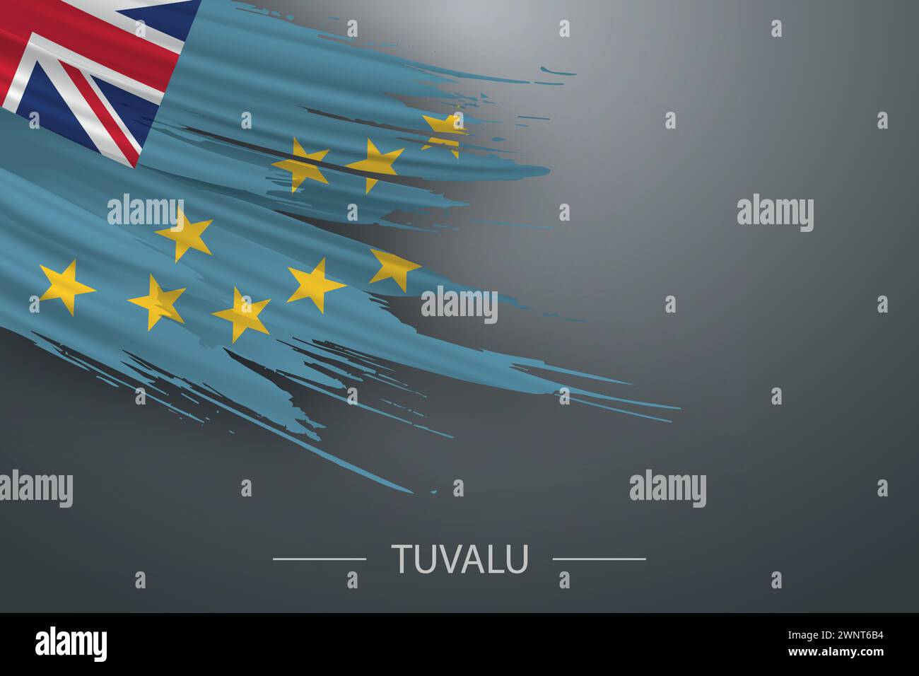 3d grunge brush stroke flag of Tuvalu, Template poster design Stock ...