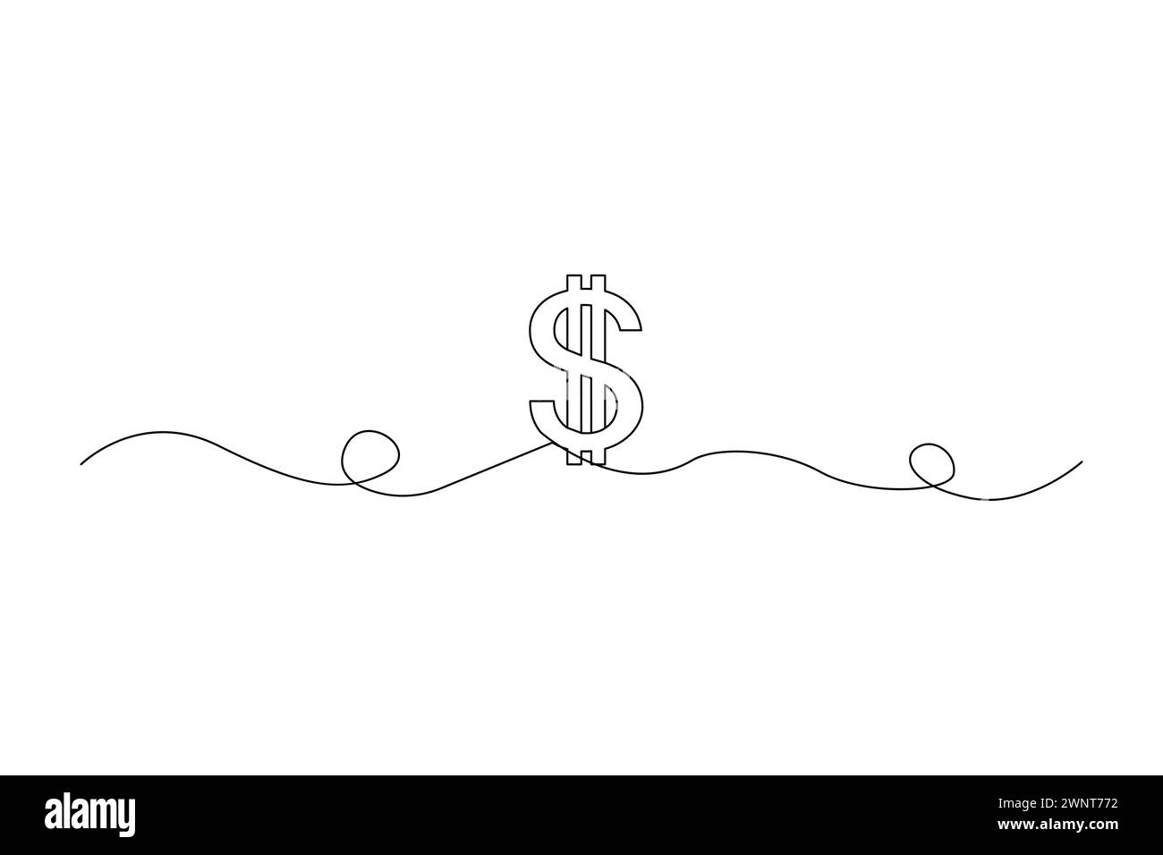 line drawing of dollar sign. Vector illustration. EPS 10. stock image ...