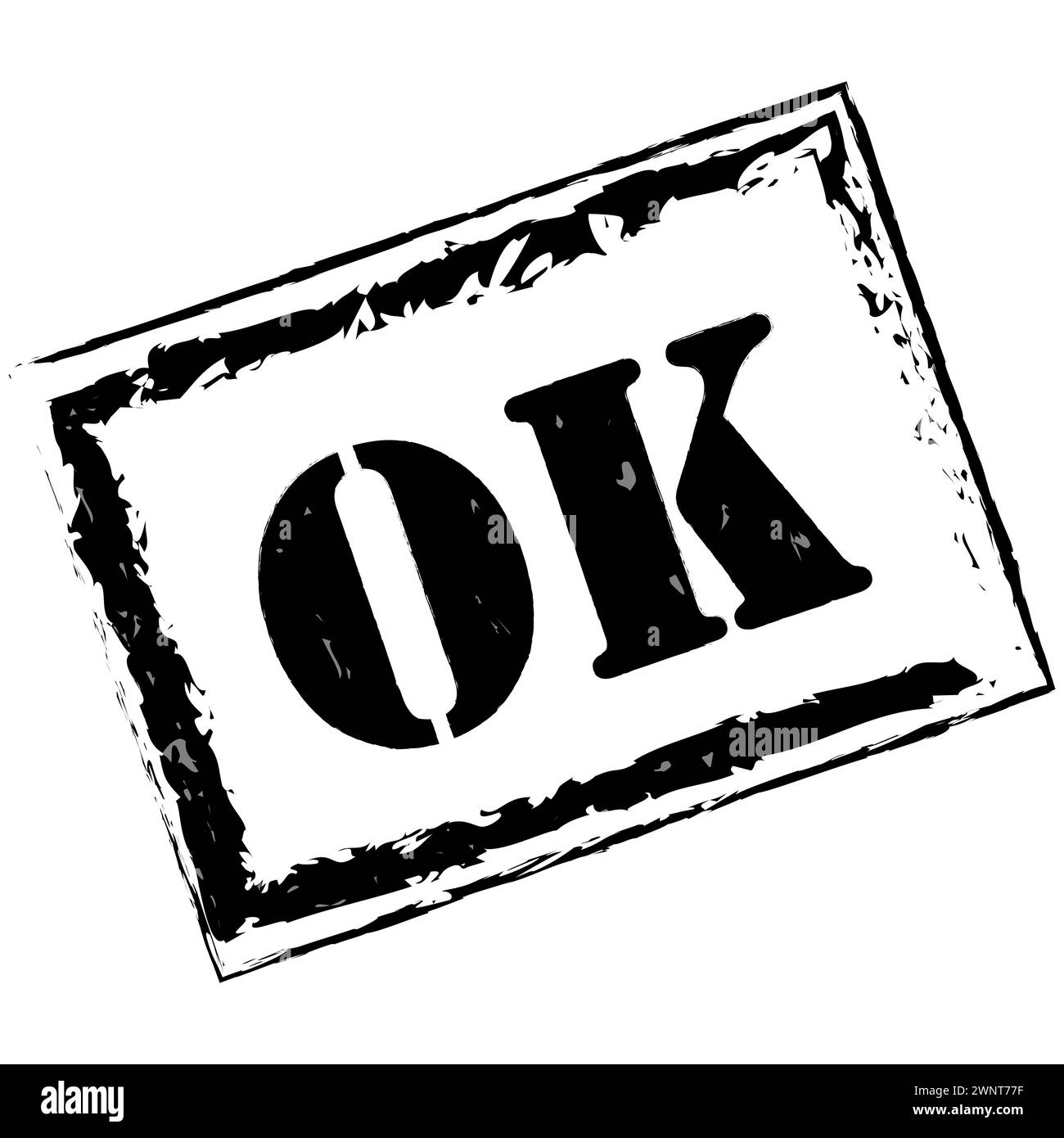Grunge OK word rubber stamp. OK sign sticker set. Vector illustration ...
