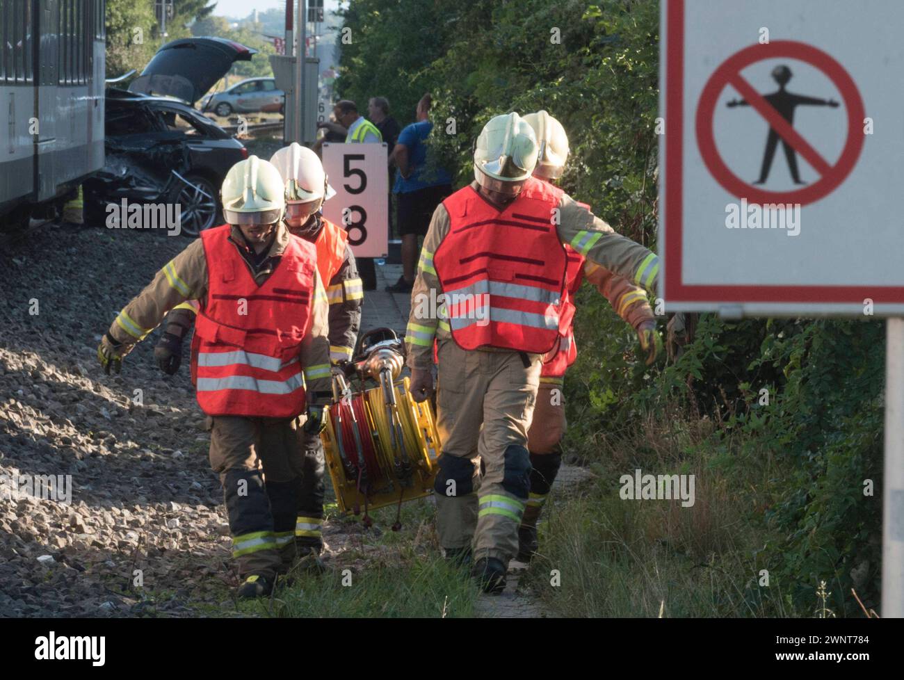 do not enter - no trespassing sign at a railway station do not enter ...