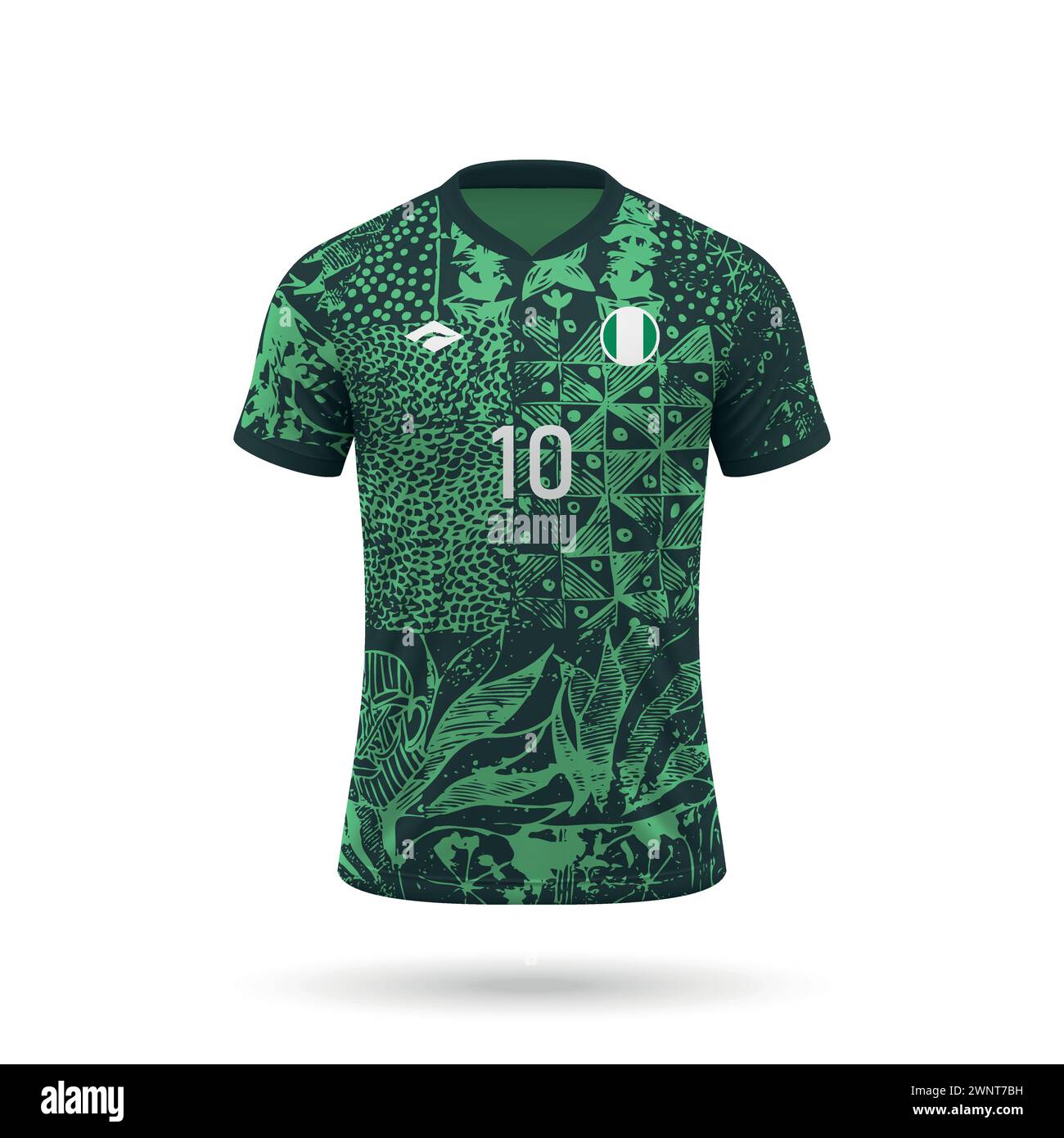 3d realistic soccer jersey Nigeria national team, shirt template for ...