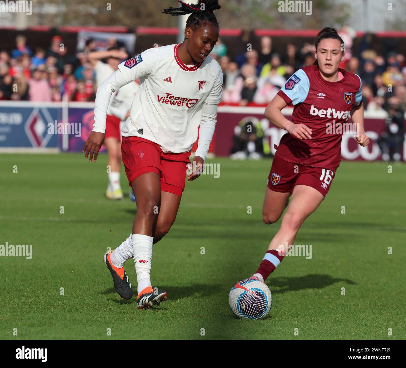 DAGENHAM, ENGLAND - MARCH 03: Melvine Malard (on loan from Lyon)of ...