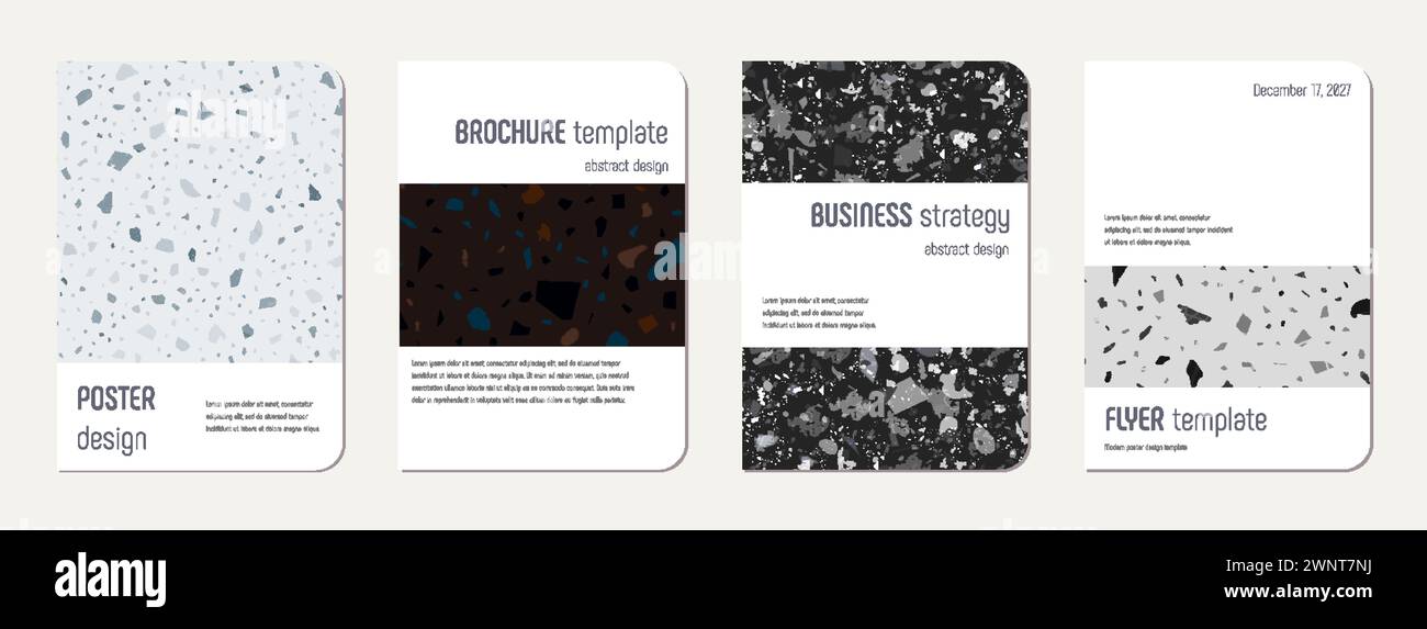 Note book cover design. Terrazzo abstract background made of natural ...