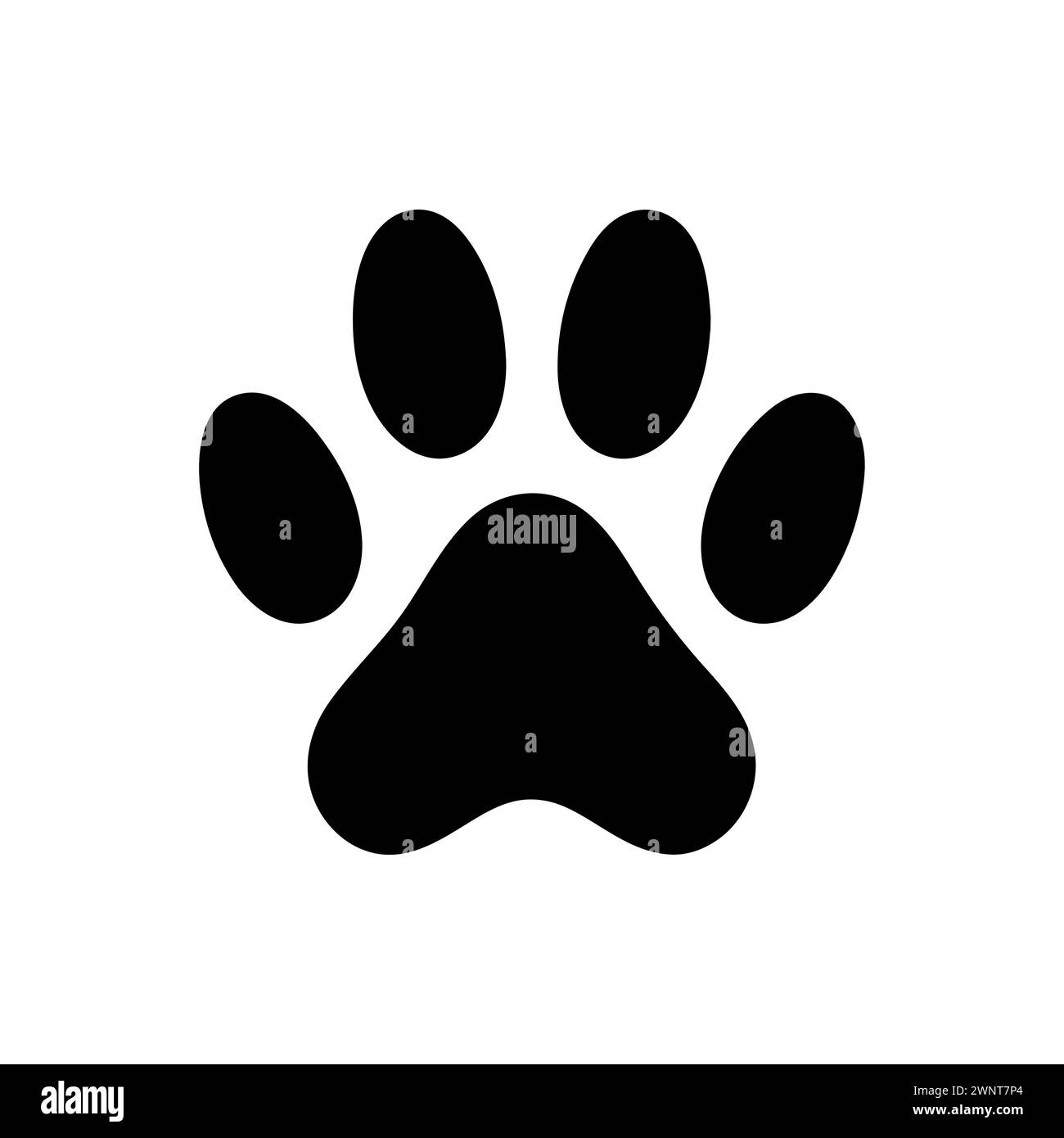 Paw print icon. Dog or cat paw print icon in flat design. Vector ...