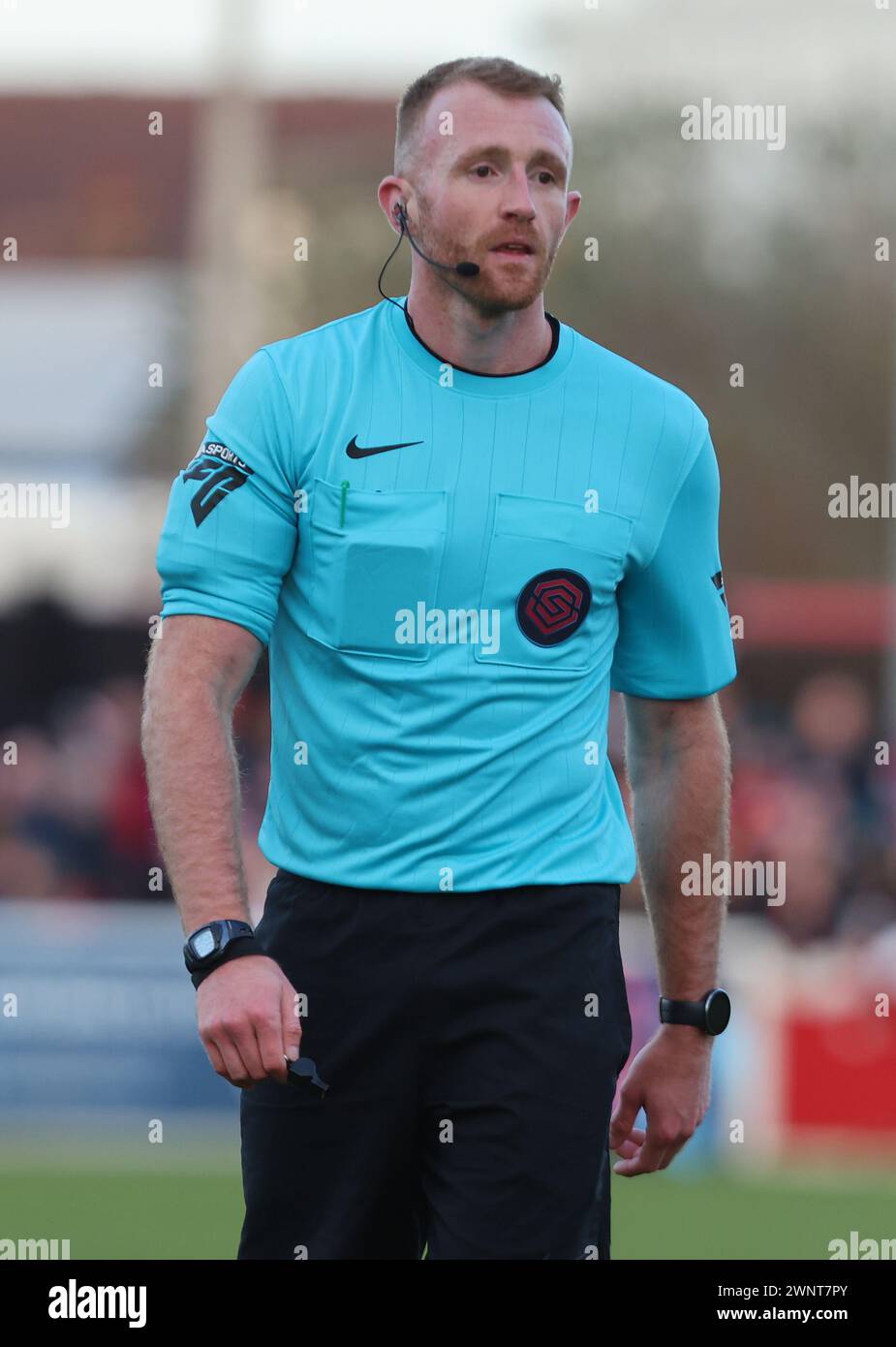 DAGENHAM, ENGLAND - MARCH 03: Referee Stephen Parkinson in action ...