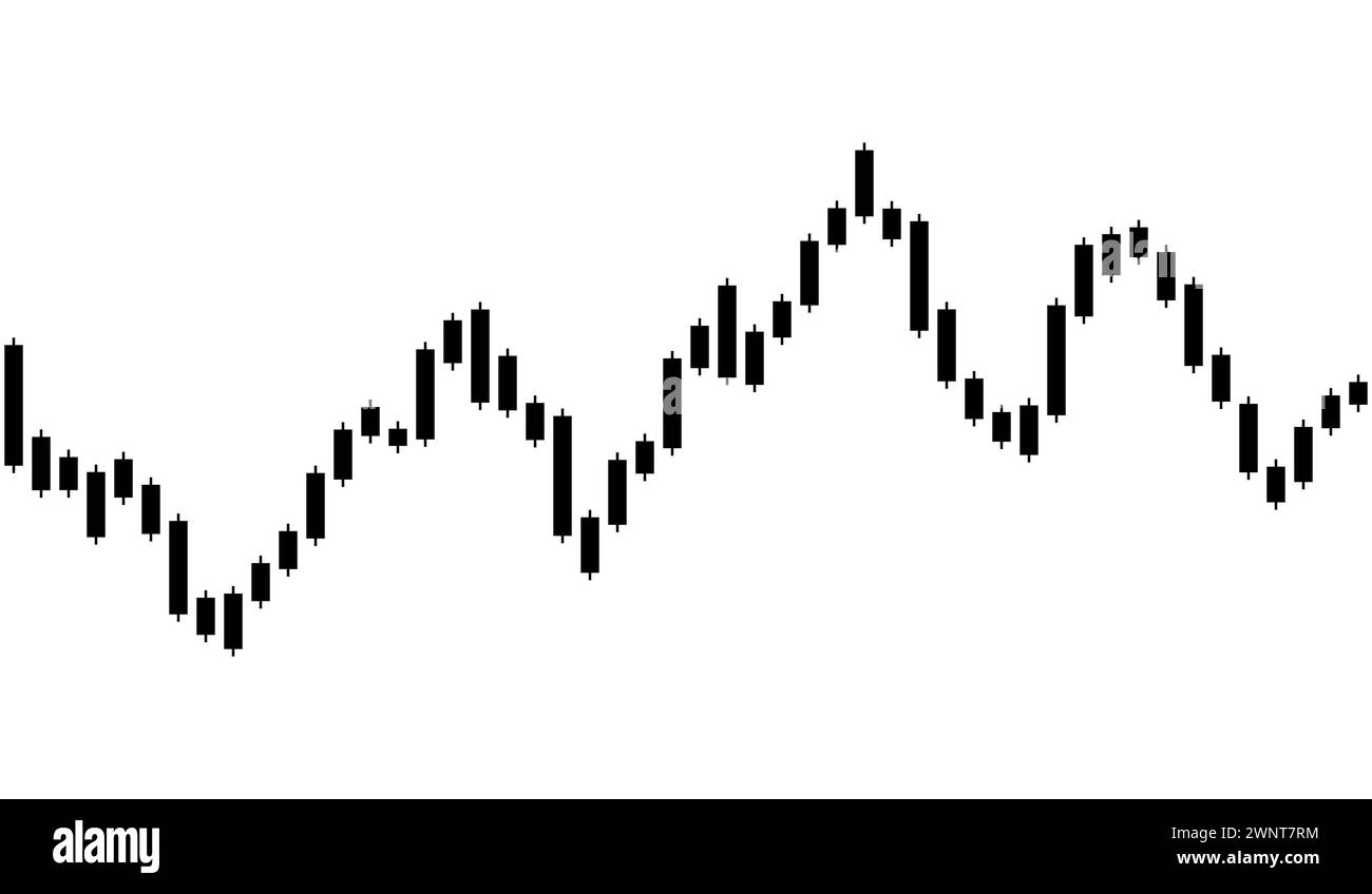 Stock trade chart. Trading graph. Black candle forex market isolated on ...