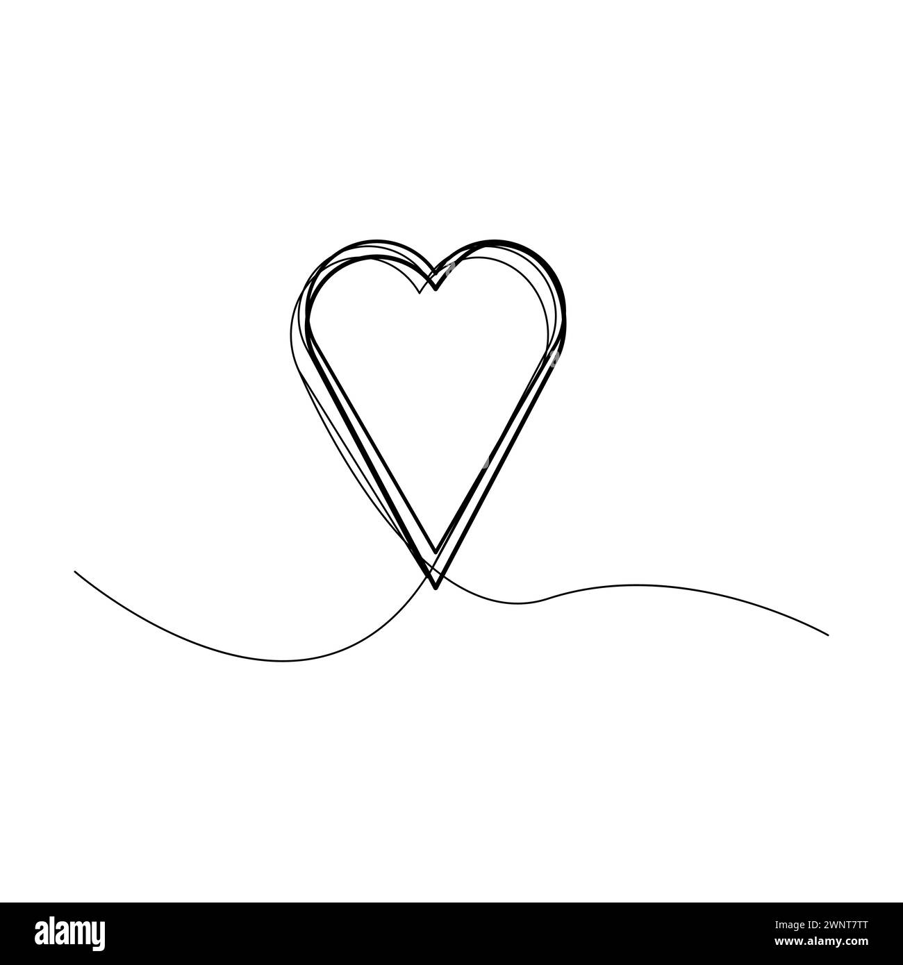 Heart continuous one line drawing. Vector illustration. EPS 10. stock ...