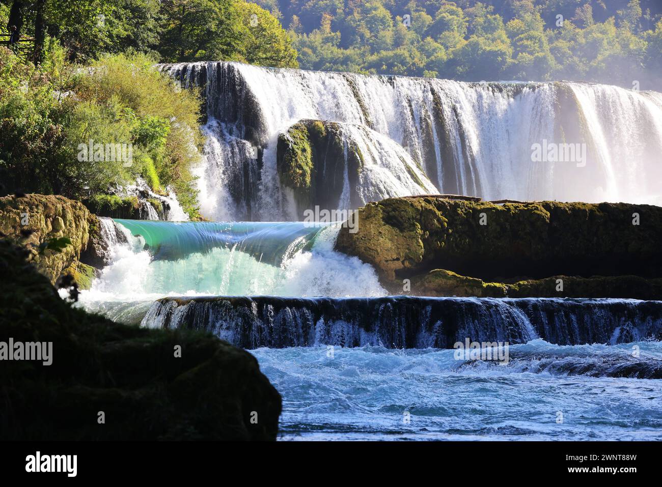 Wasserfall, Strbacki Buk, Fluss, Flussufer, Una Nationalpark, Bosnien ...