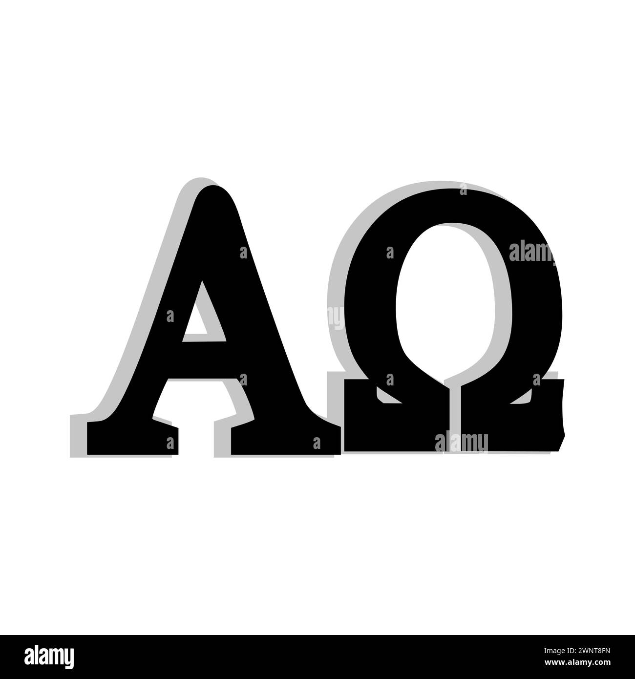 Letters AO, alpha omega. Bold typography design. Modern font style ...