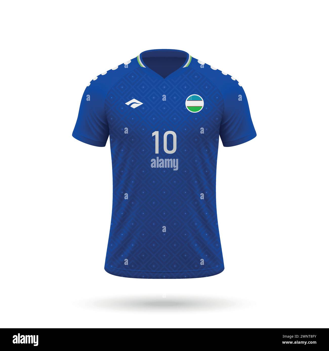 3d realistic soccer jersey Uzbekistan national team, shirt template for ...