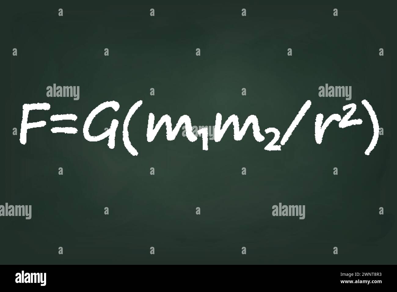 Newton's Law of Universal Gravitation Formula on Chalkboard ...