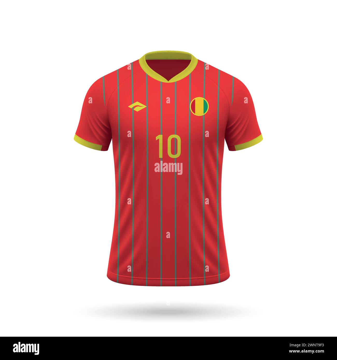 3d realistic soccer jersey Guinea national team, shirt template for ...