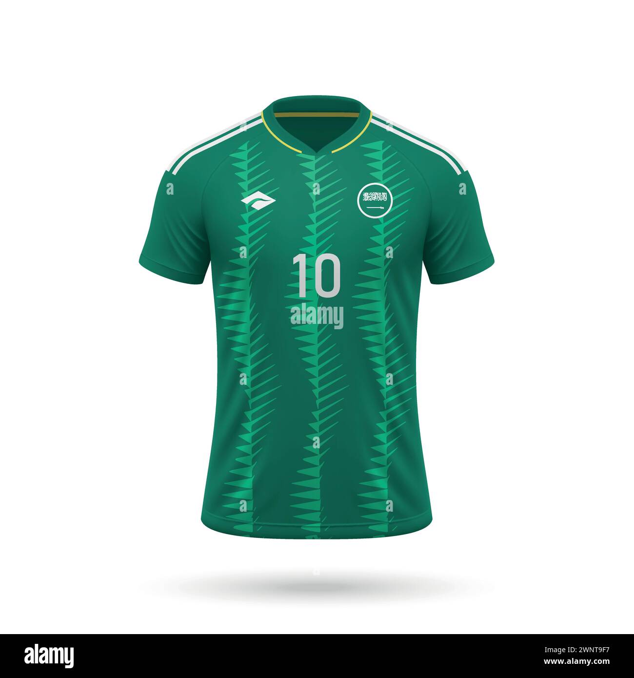 3d realistic soccer jersey Saudi Arabia national team, shirt template ...