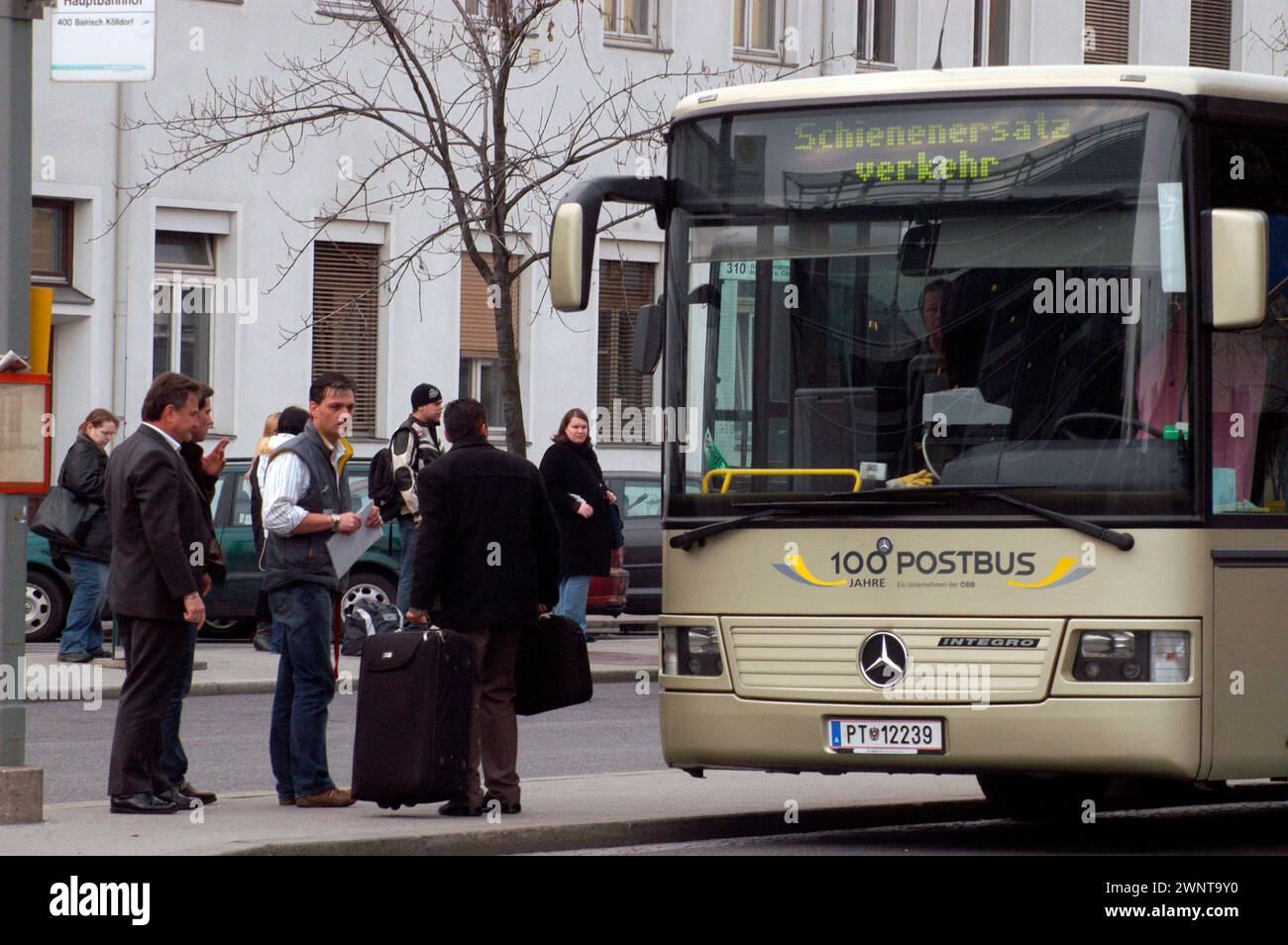 yellow rail replacement bus service sign, black letters and pictogram ...