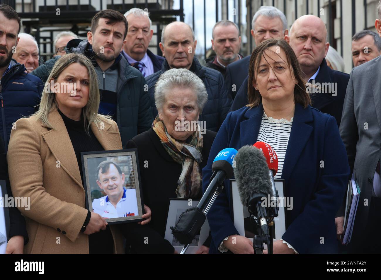 Bridie Brown, the wife of Sean Brown, with his daughters Claire Loughran (left) and Siobhan ...