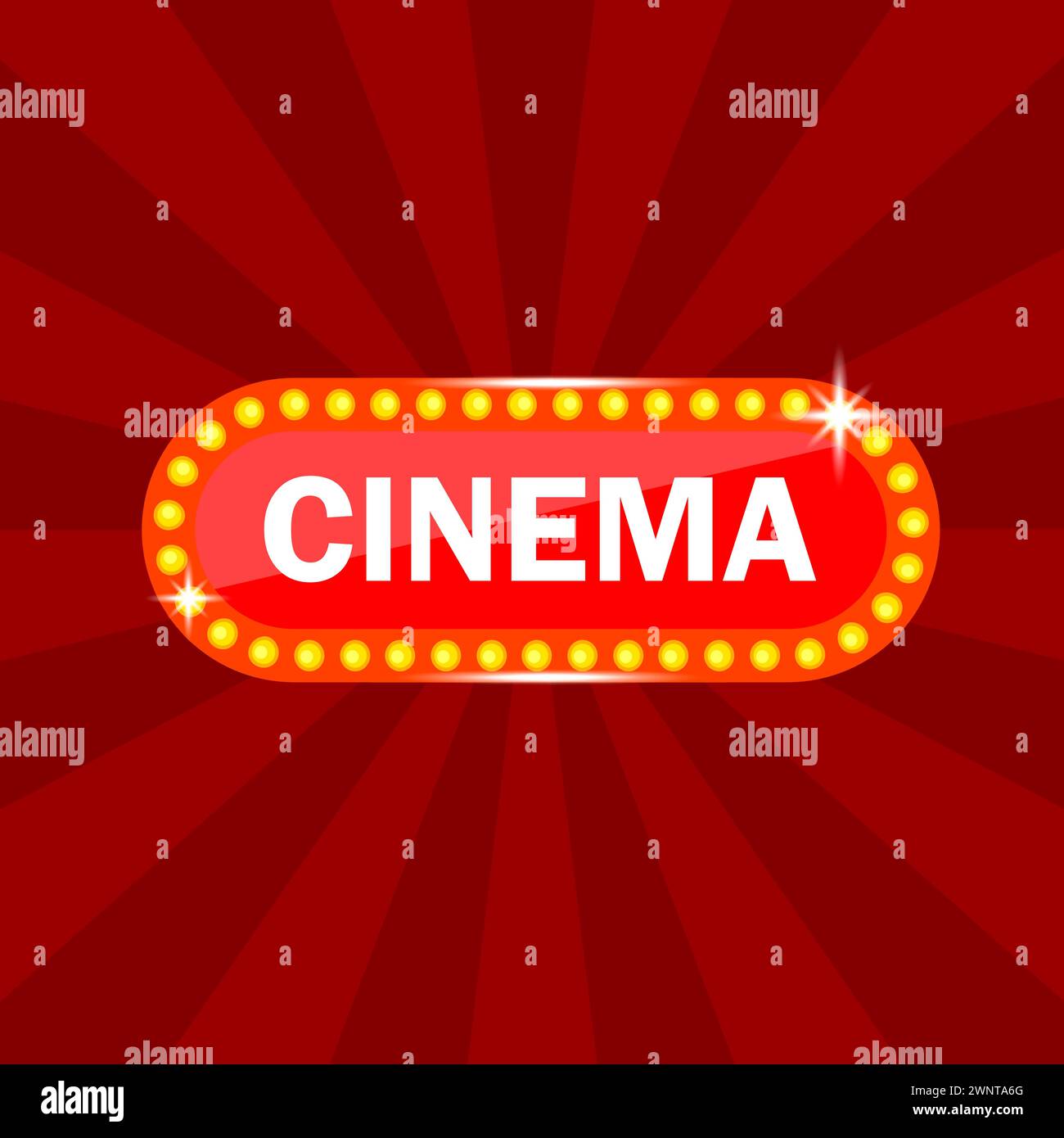 Retro realistic ad banner with cinema light. 3d realistic banner ...