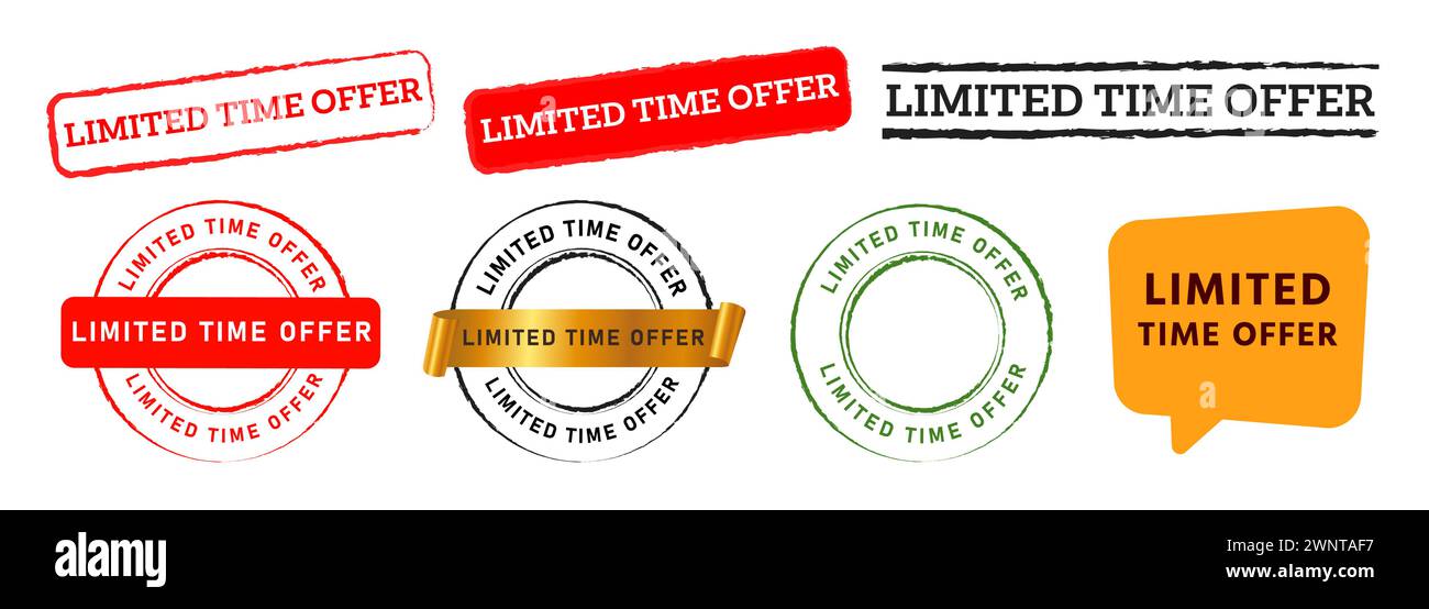 limited time offer rectangle and circle stamp for business marketing ...