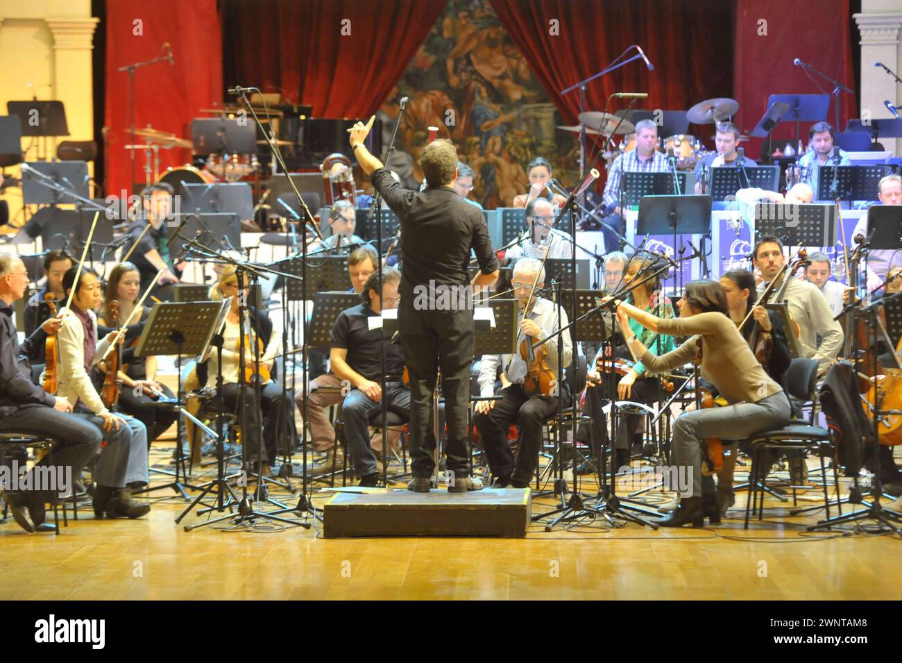 musicians and their instruments at a classical music orchestra ...