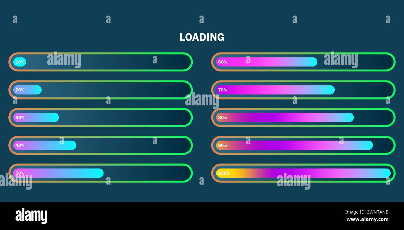 Colorful progress loading bar futuristic Stock Vector Images - Alamy