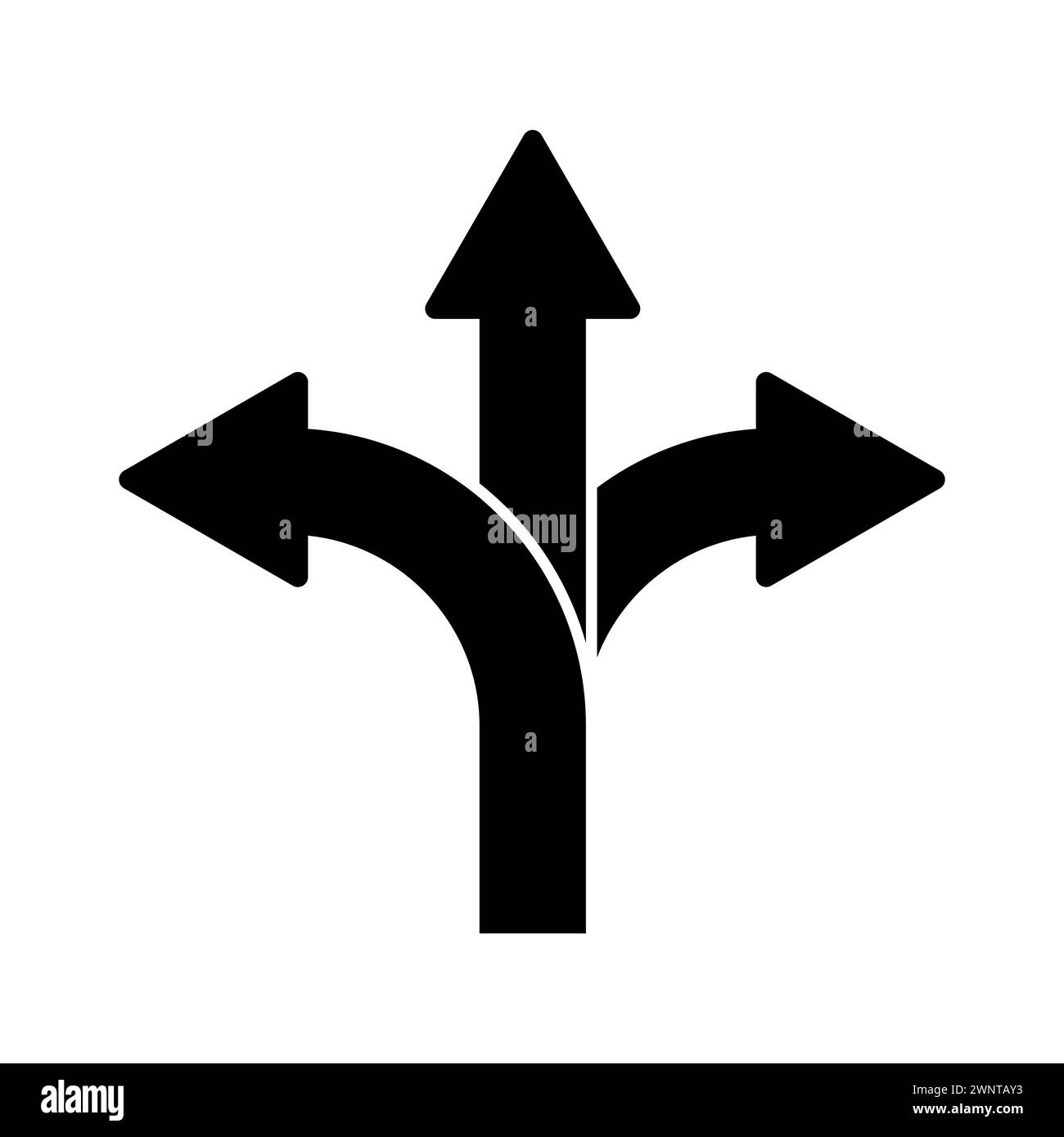 Three Way Direction Arrow Icon Vector Illustration Eps 10 Stock