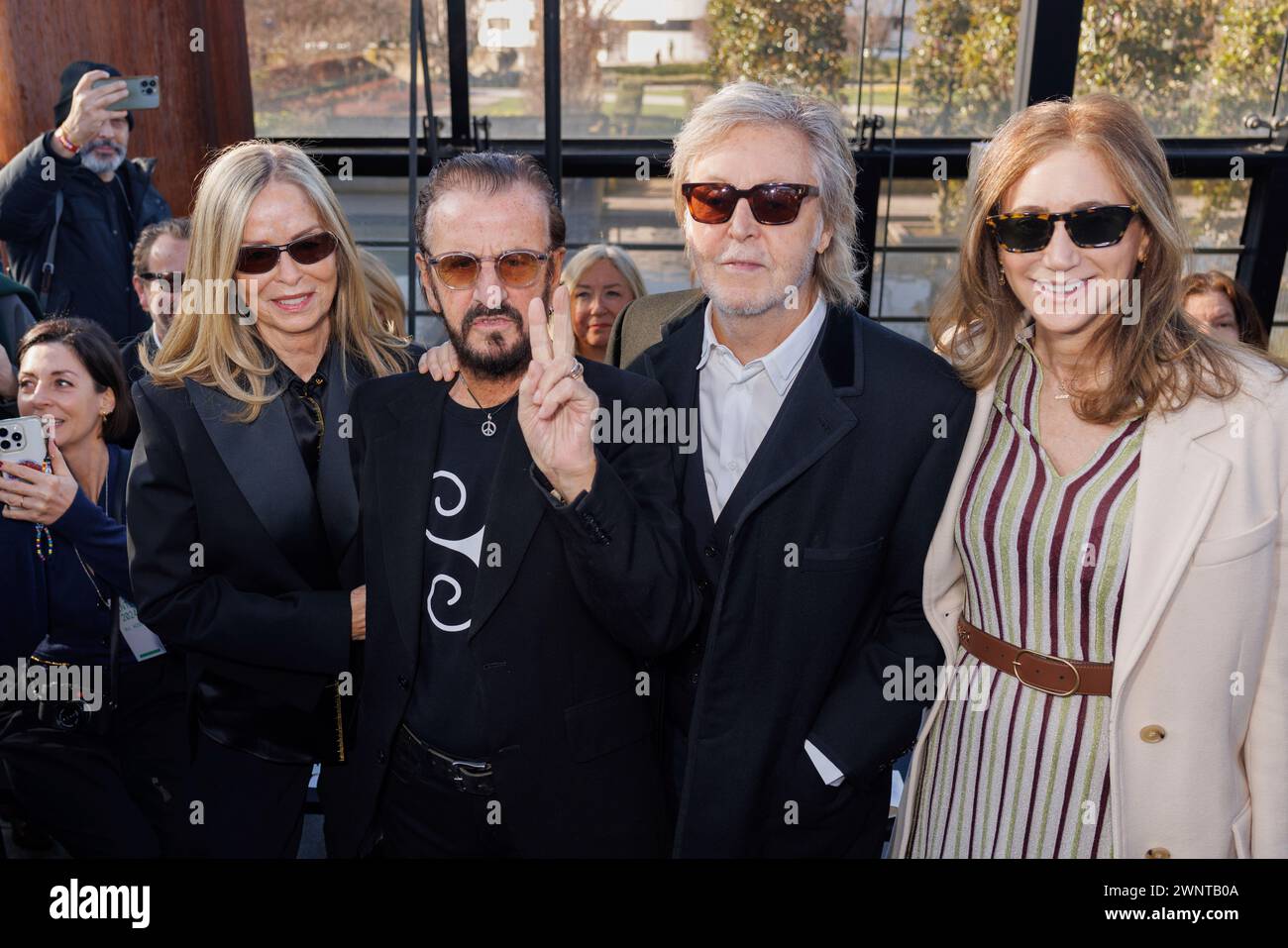 Barbara Bach, from left, Ringo Starr, Paul McCartney and Nancy Shevell ...