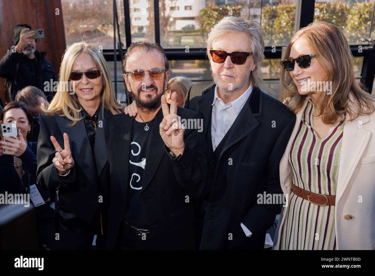 Barbara Bach, from left, Ringo Starr, Paul McCartney and Nancy Shevell ...