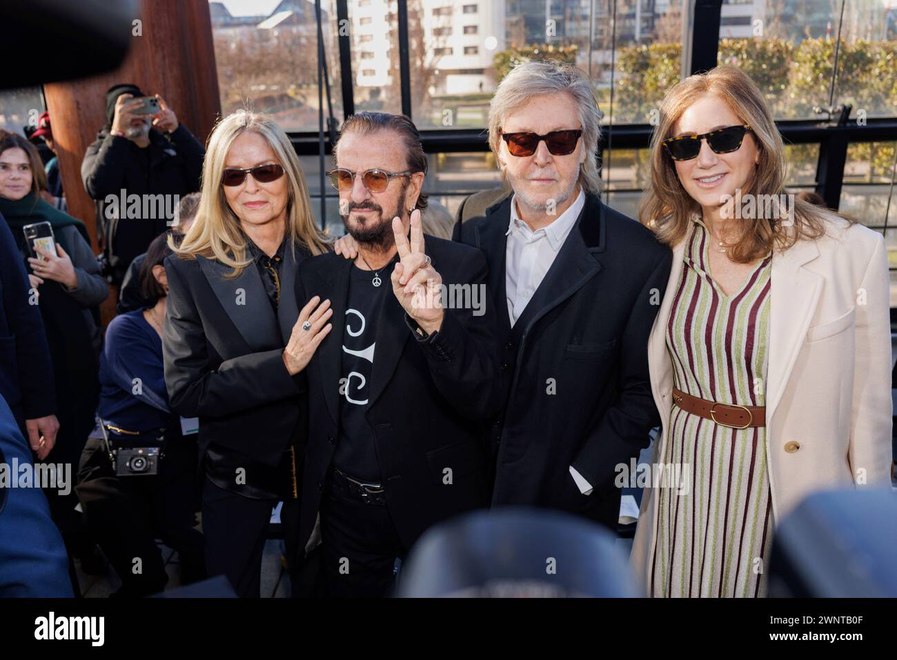 Barbara Bach, from left, Ringo Starr, Paul McCartney and Nancy Shevell ...