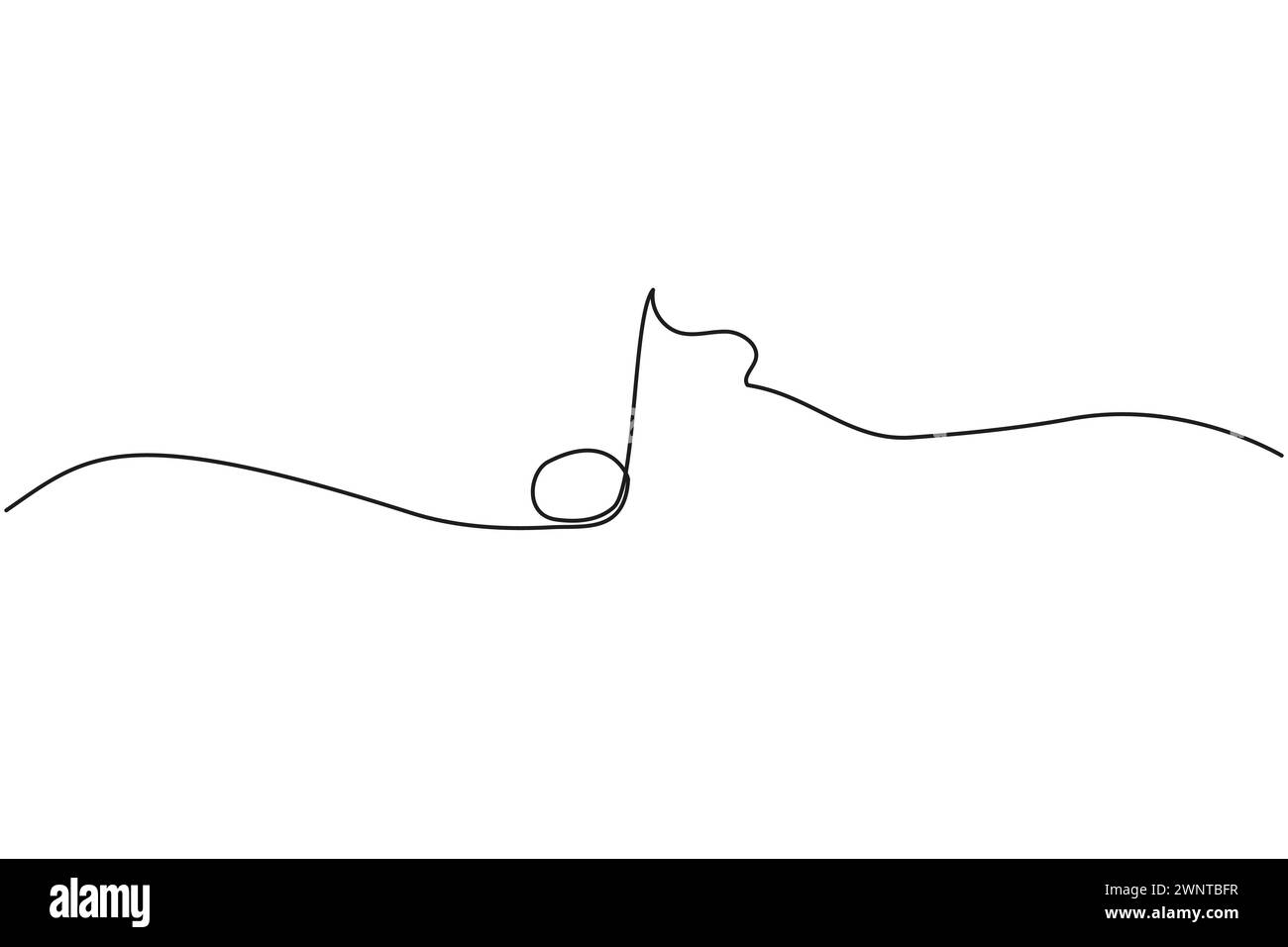 Whole note single one continuous line. Minimalism sign and symbol of ...