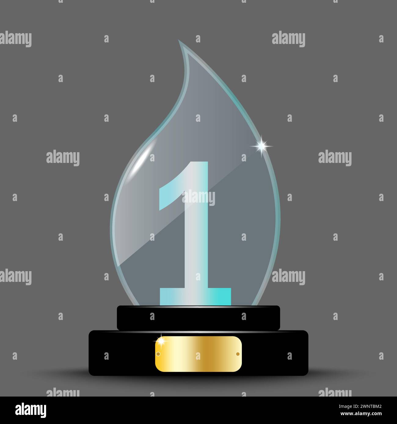 Award crystal with a first. Acrylic 3D Shield for the first place ...