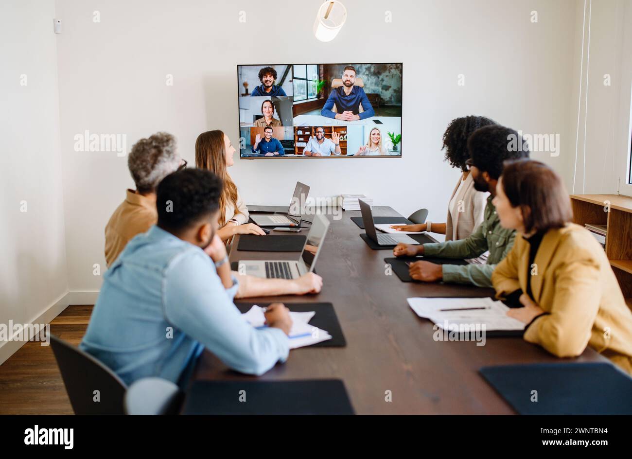 Collaborative hybrid workspace virtual hi-res stock photography and ...