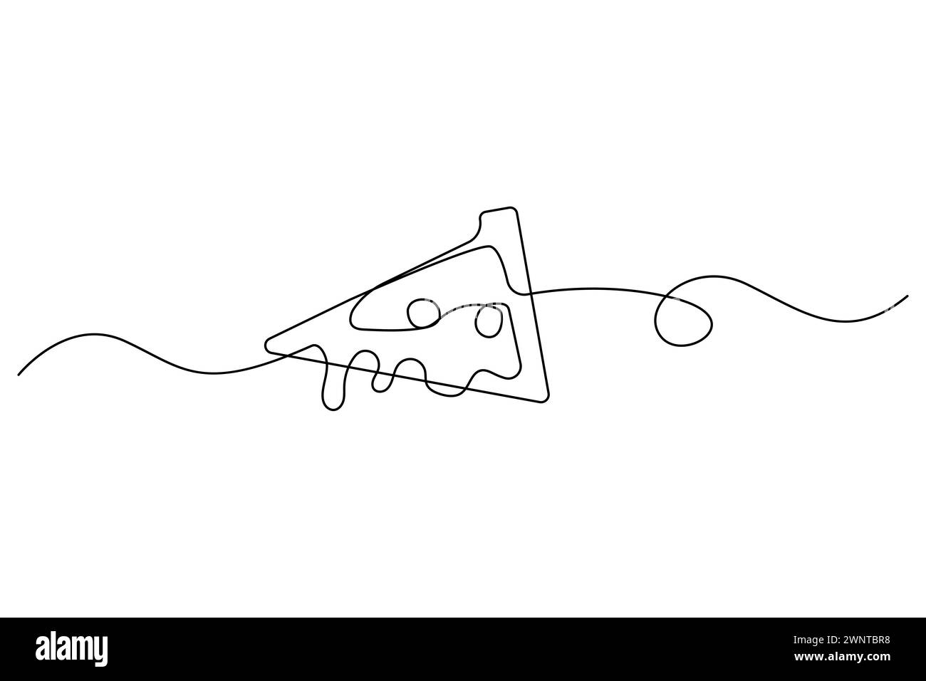 One continuous line pizza. Restaurant food pizzeria icon single line ...