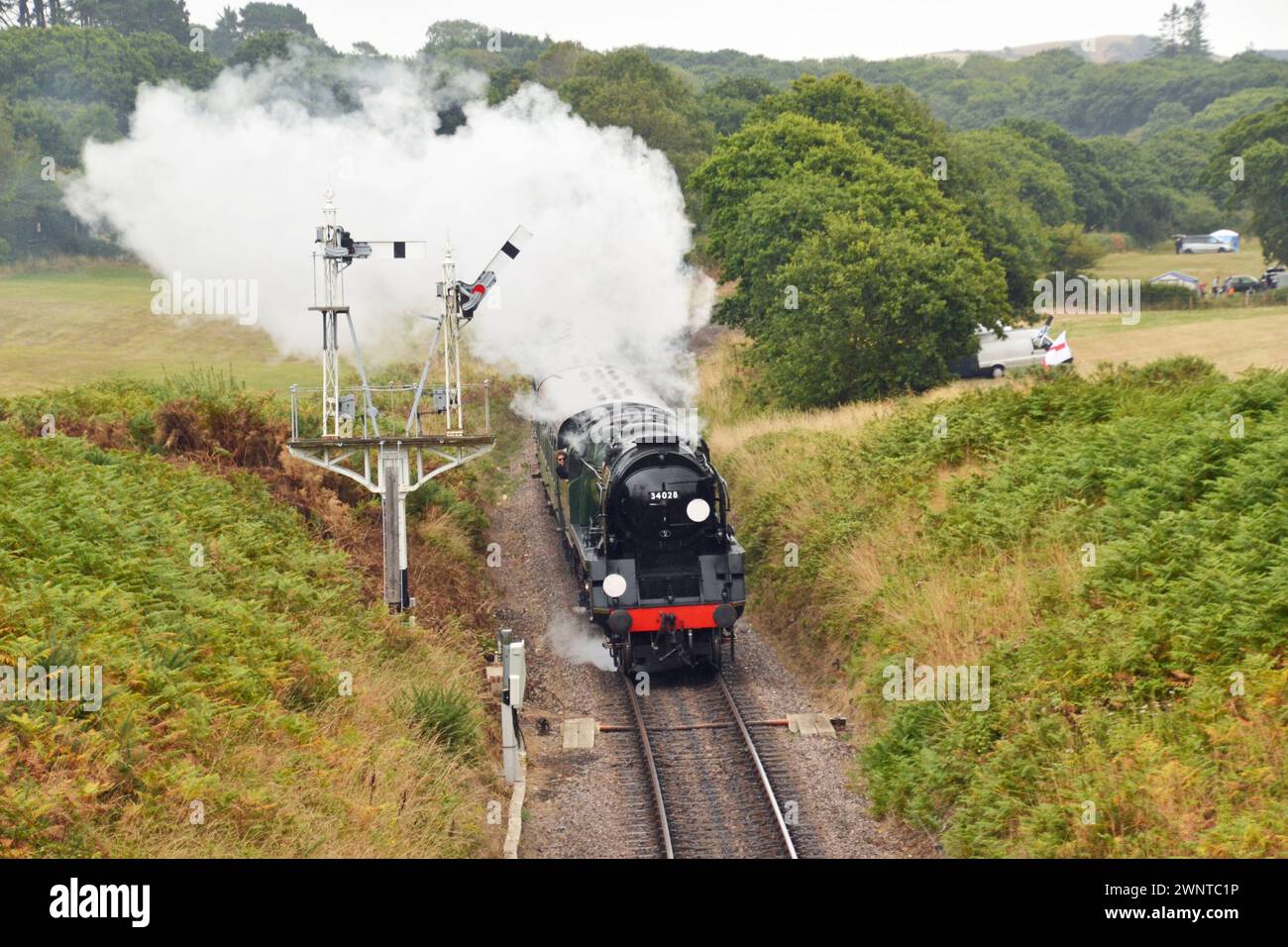 Steam Train on Swanage Railway, Isle of Purbeck, Dorset, UK Stock Photo ...