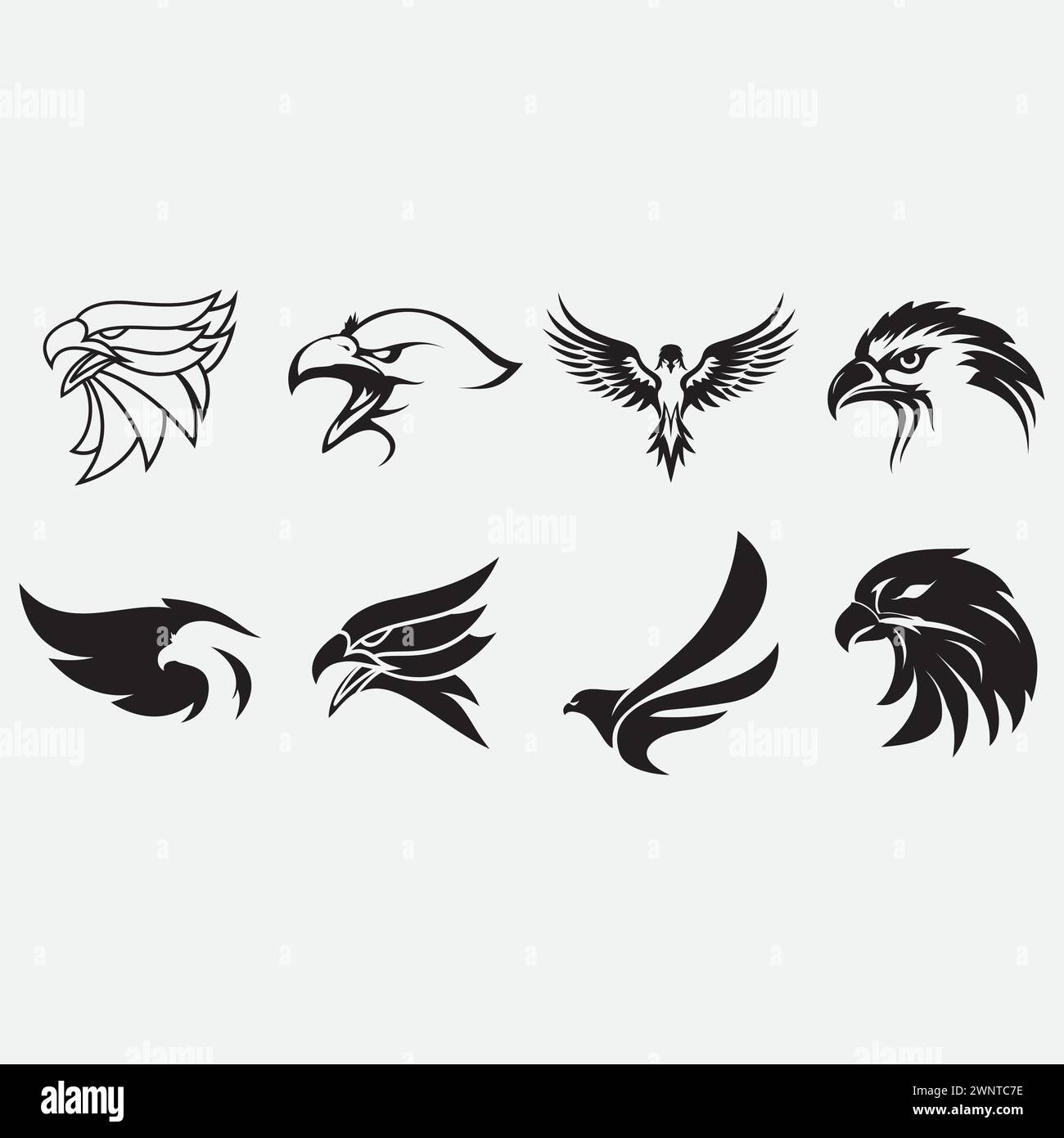 vector image illustration of a collection of eagle logos Stock Vector ...