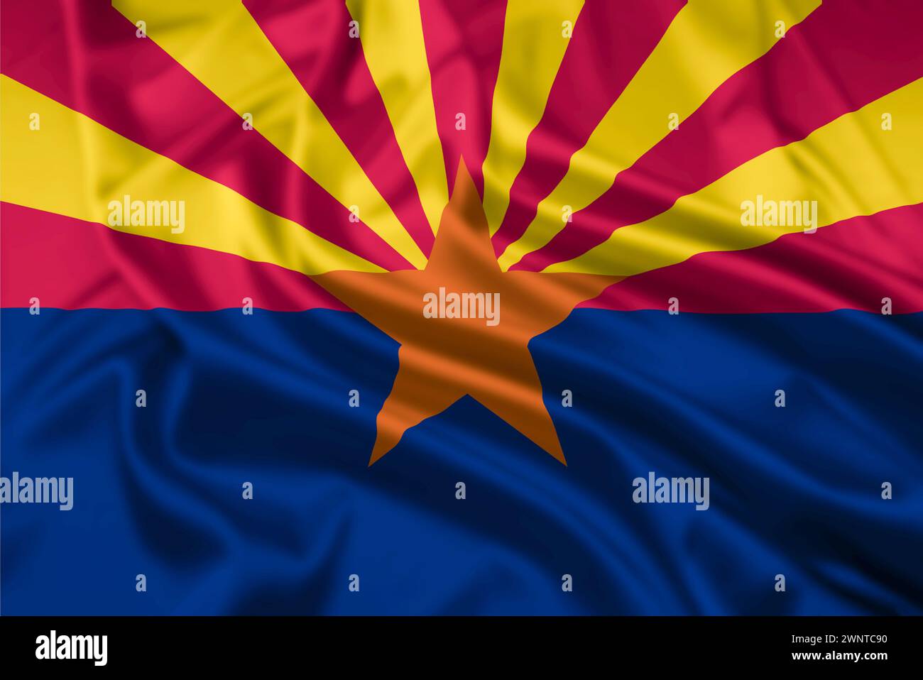 The Flag of the US State of Arizona Rippled Stock Photo - Alamy