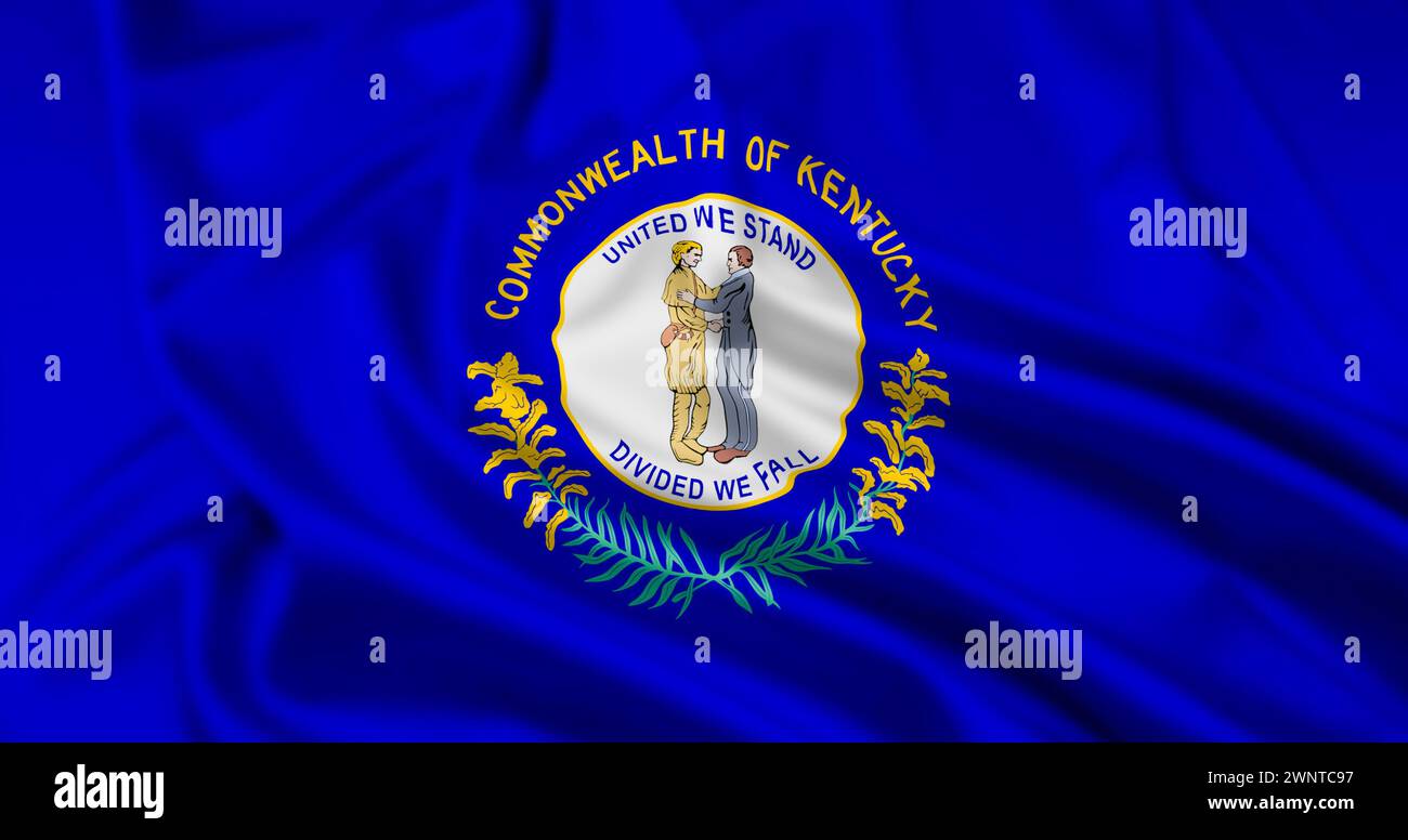 The Flag of the US State of The Commonwealth of Kentucky Rippled Stock ...