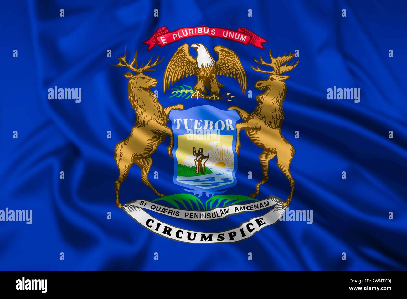 Michigan state flag national american hi-res stock photography and ...