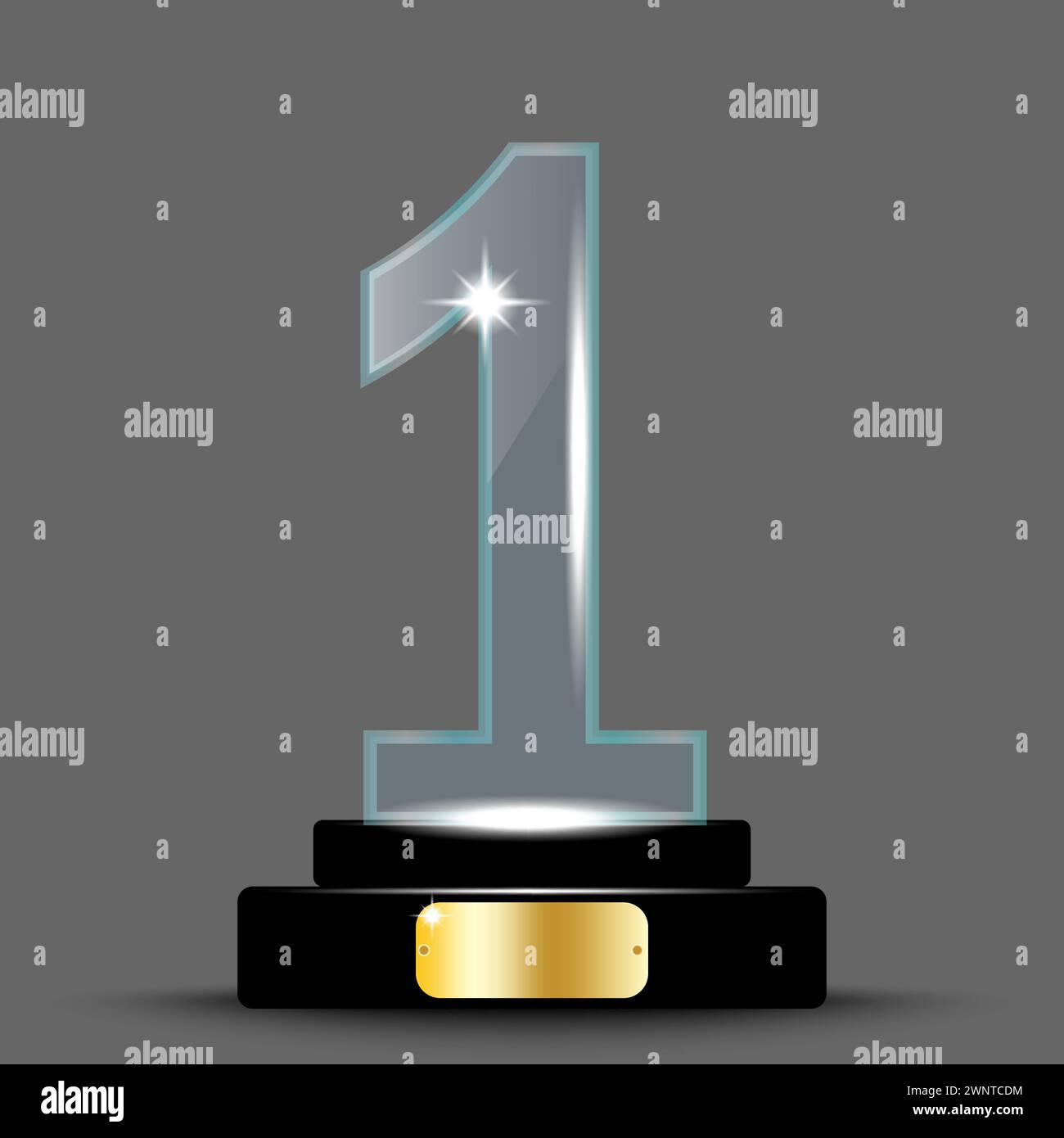 Award crystal with a first. Acrylic 3D Shield for the first place ...
