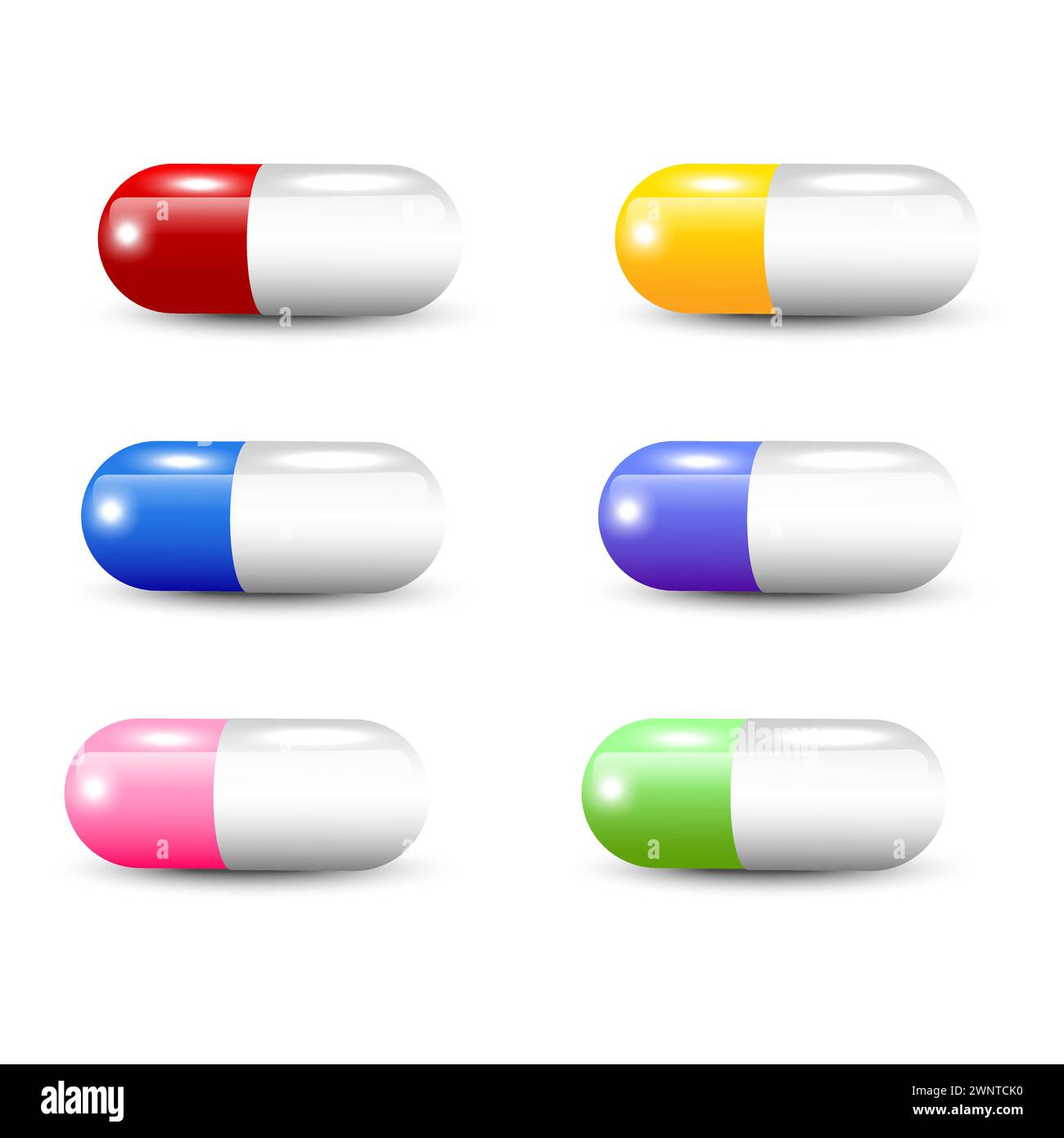 Set of color medical pills. Vector illustration. EPS 10. stock image ...