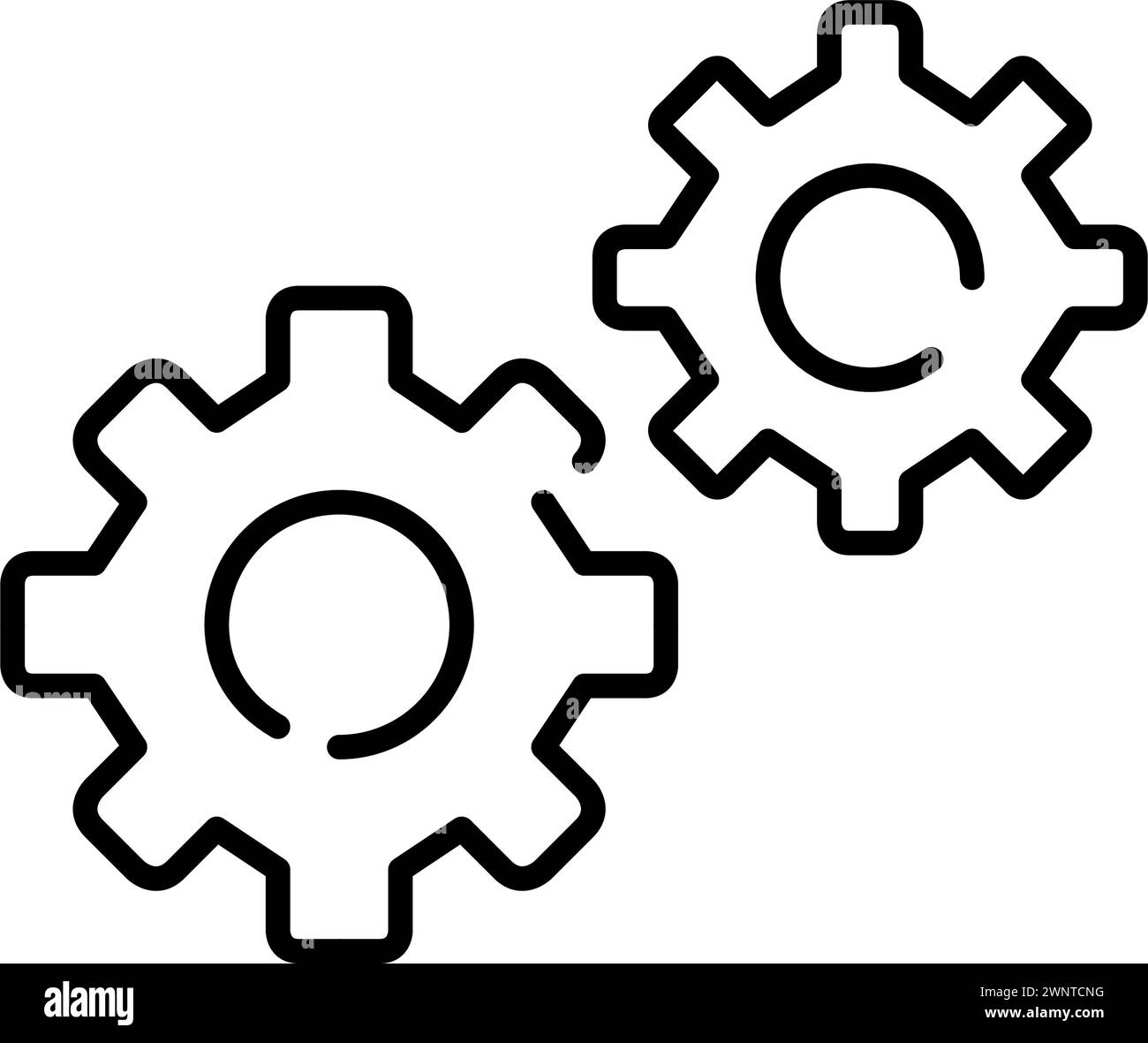Cogwheel icon representing precision engineering. Synchronized cohesive ...