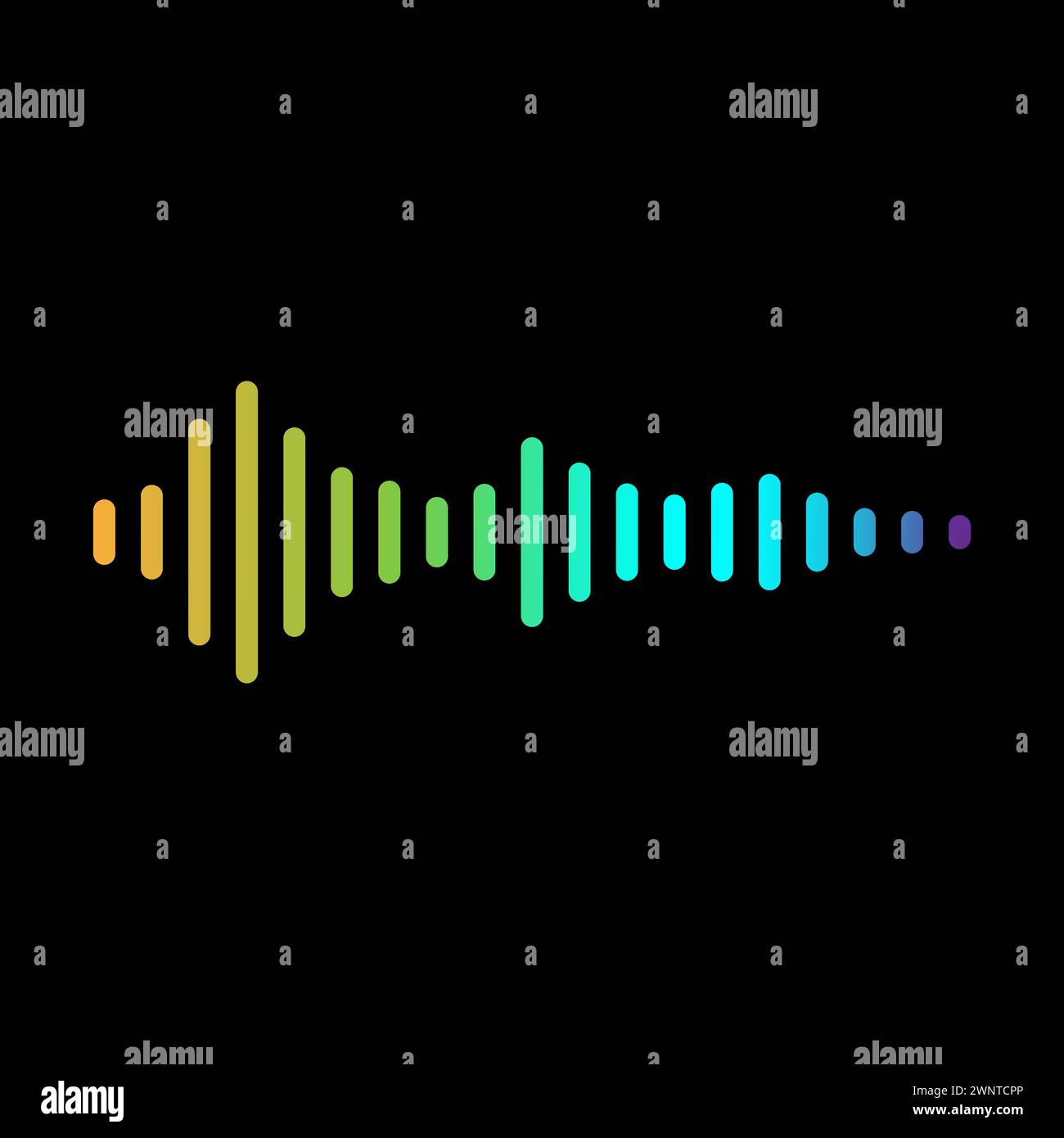 Sound wave symbol of equaliser. Colored equalizer waves on a black ...