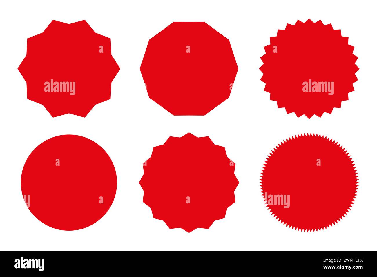 Wavy edge circle sticker. Empty promo badge. Blank sale round sticker ...