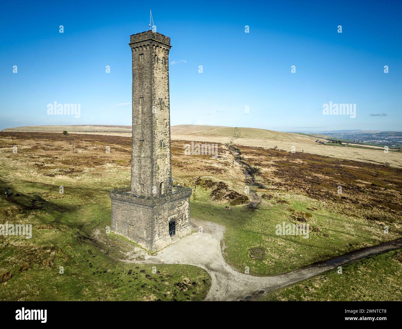 Bury, England, UK, Monday March 04, 2024. Walkers take in the sunshine ...