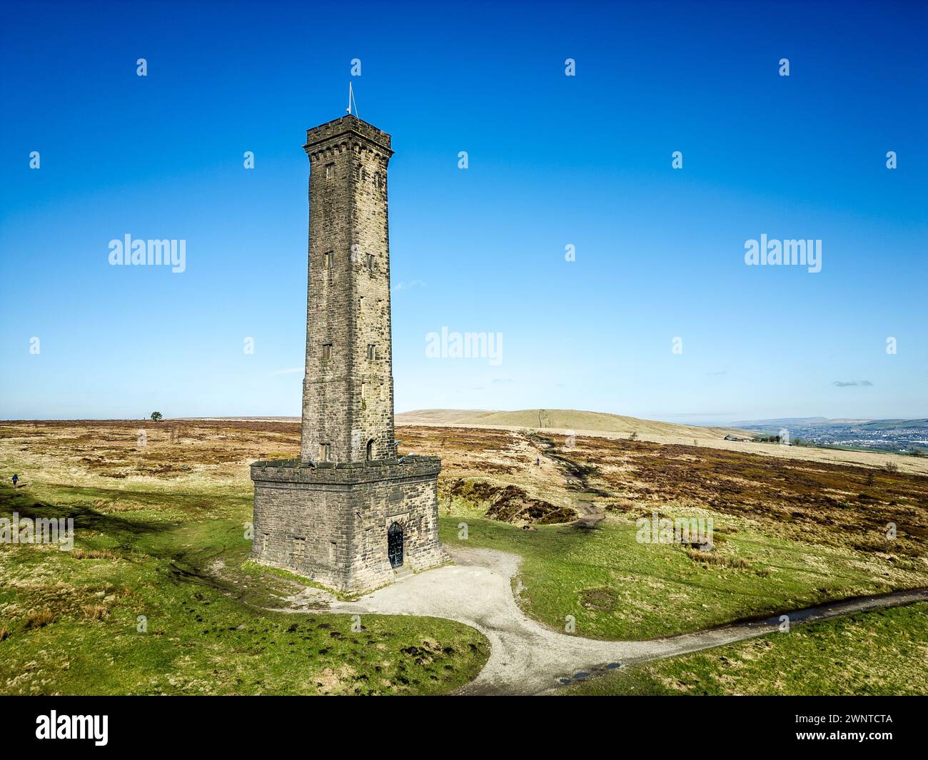 Bury, England, UK, Monday March 04, 2024. Walkers take in the sunshine ...