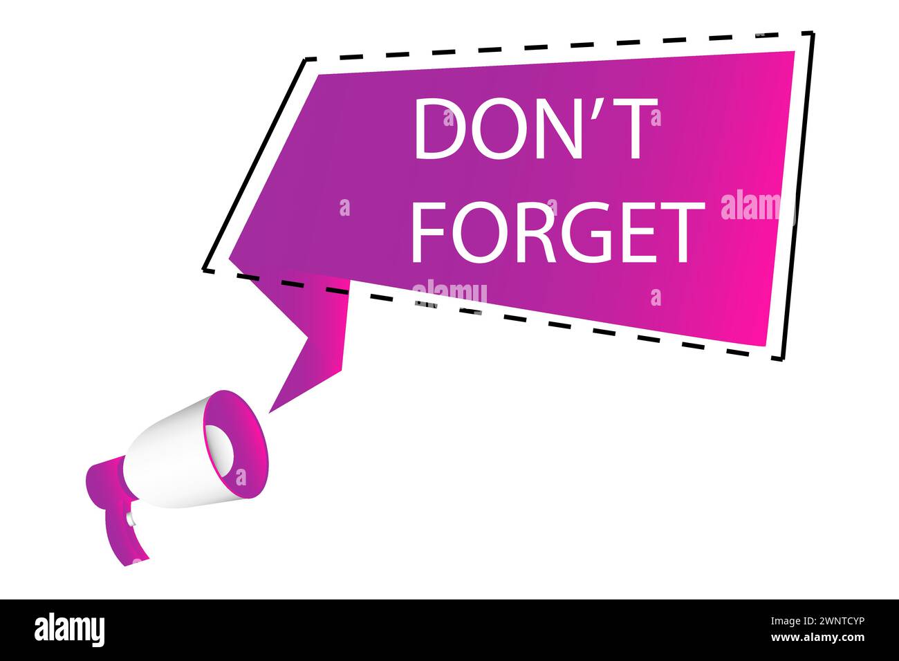 Dont forget, advertising sign with megaphone. Black background. EPS 10 ...