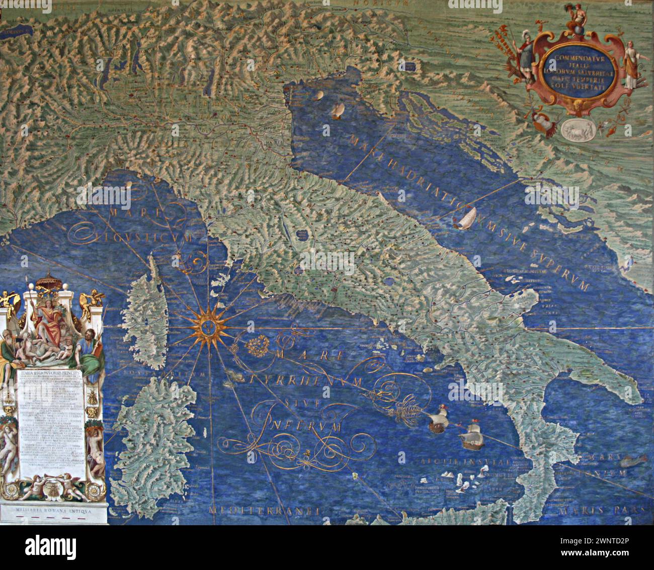 Antique world maps HQ – Map of Italy 1583. 327x418 Stock Photo - Alamy