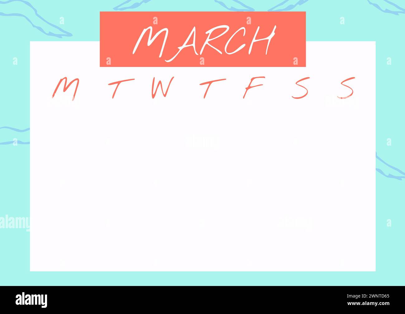 Promoting organization, a minimalist March calendar template with a ...